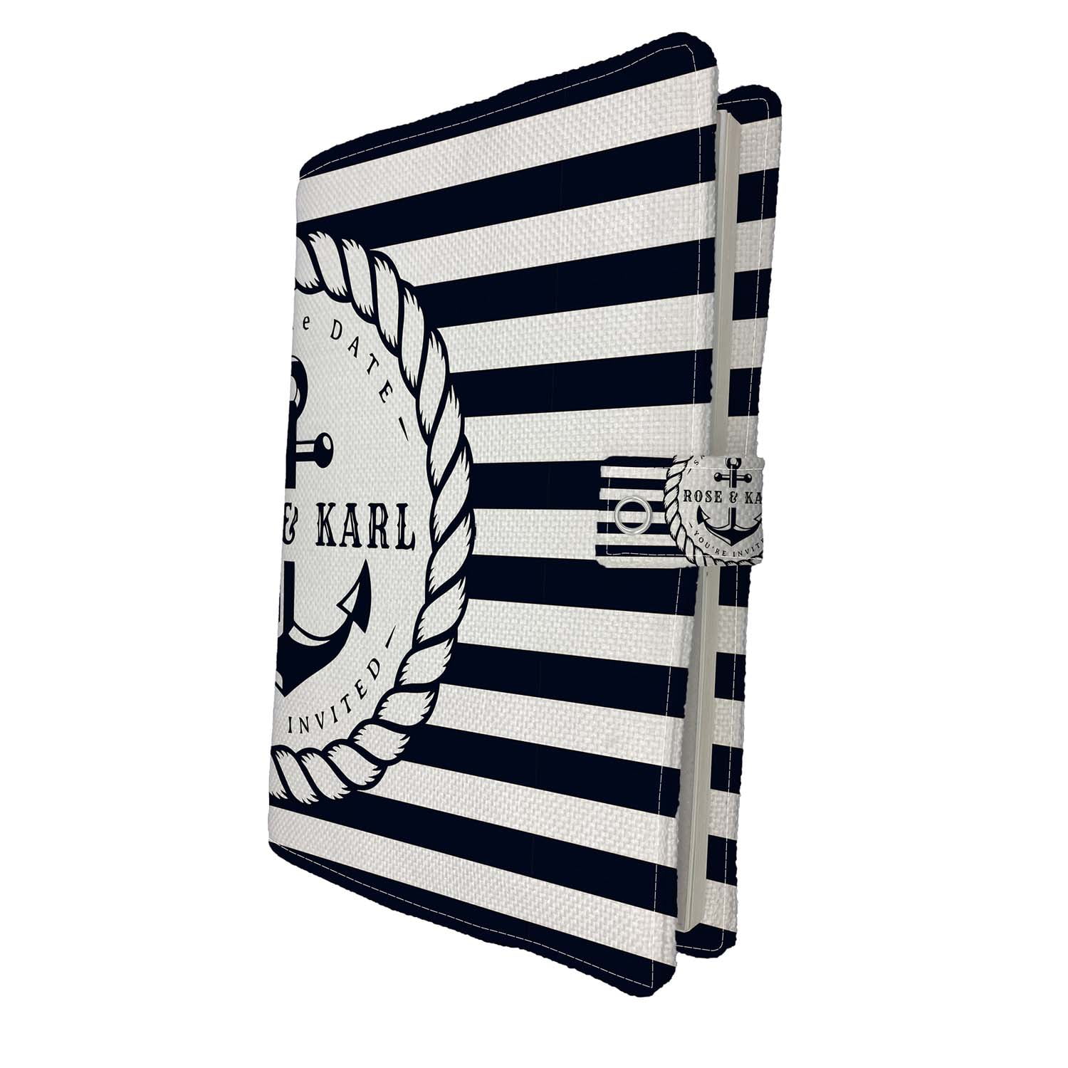 PKQWTM Nautical Anchor Blue Stripes Book Cover Book Protector Book ...