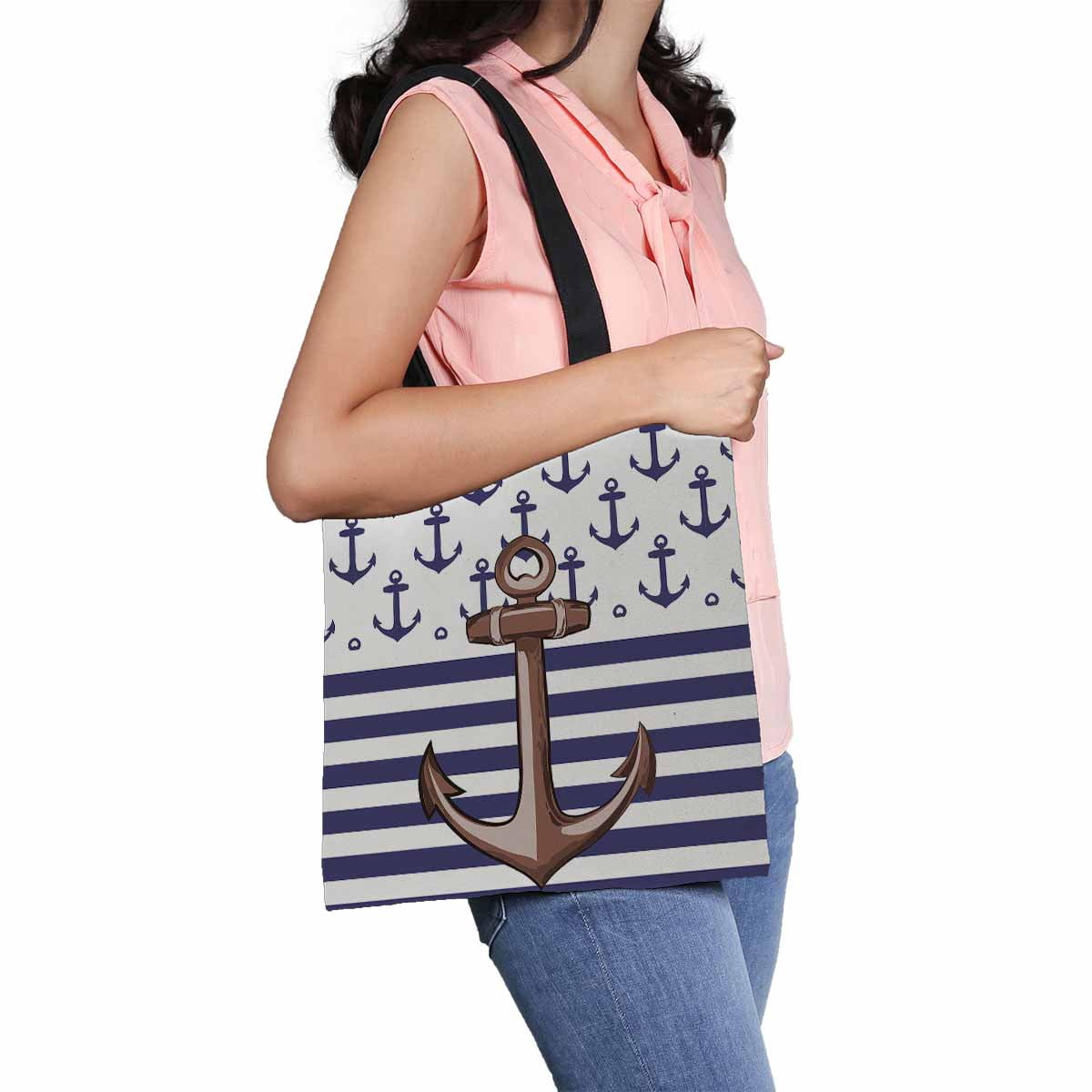 PKQWTM Nautical Marine Anchor Knots Yacht Square Canvas Shoulder Bags ...