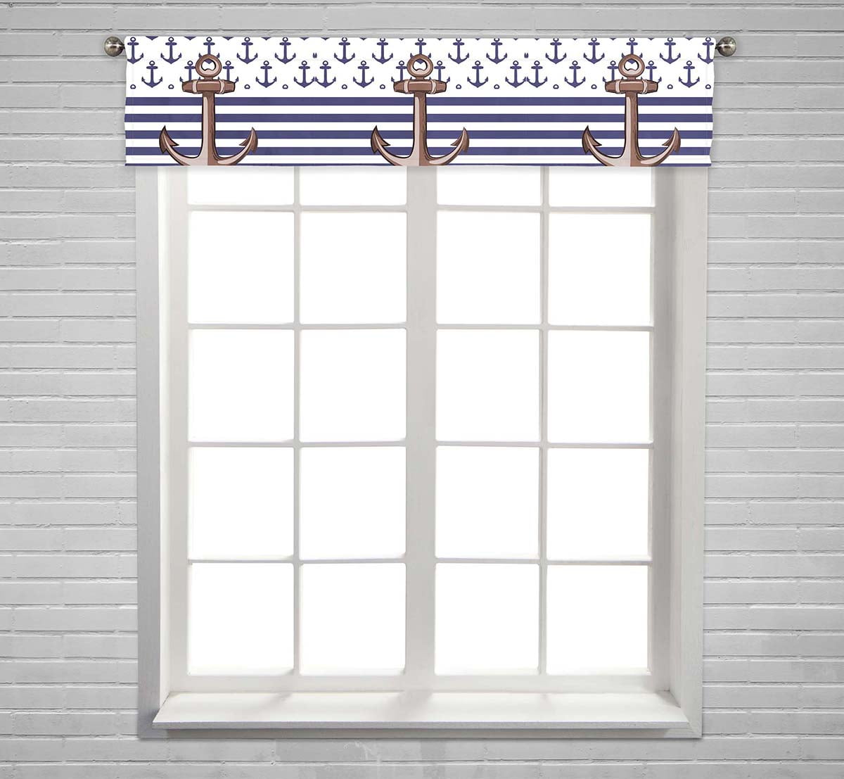 PKQWTM Nautical Marine Anchor Knots Yacht Square Window Curtain Valance ...