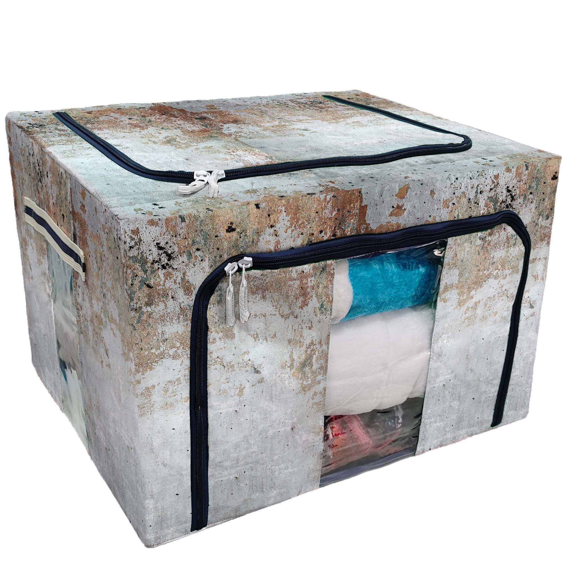 PKQWTM Old Grunge Interior Storage Bag Clear Window Storage Bins Boxes ...