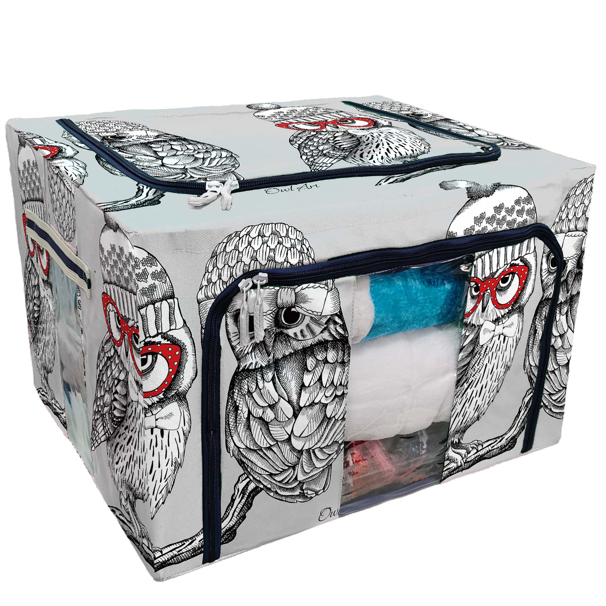 PKQWTM Owls on a Tree Branch Home Decor Storage Bag Clear Window ...