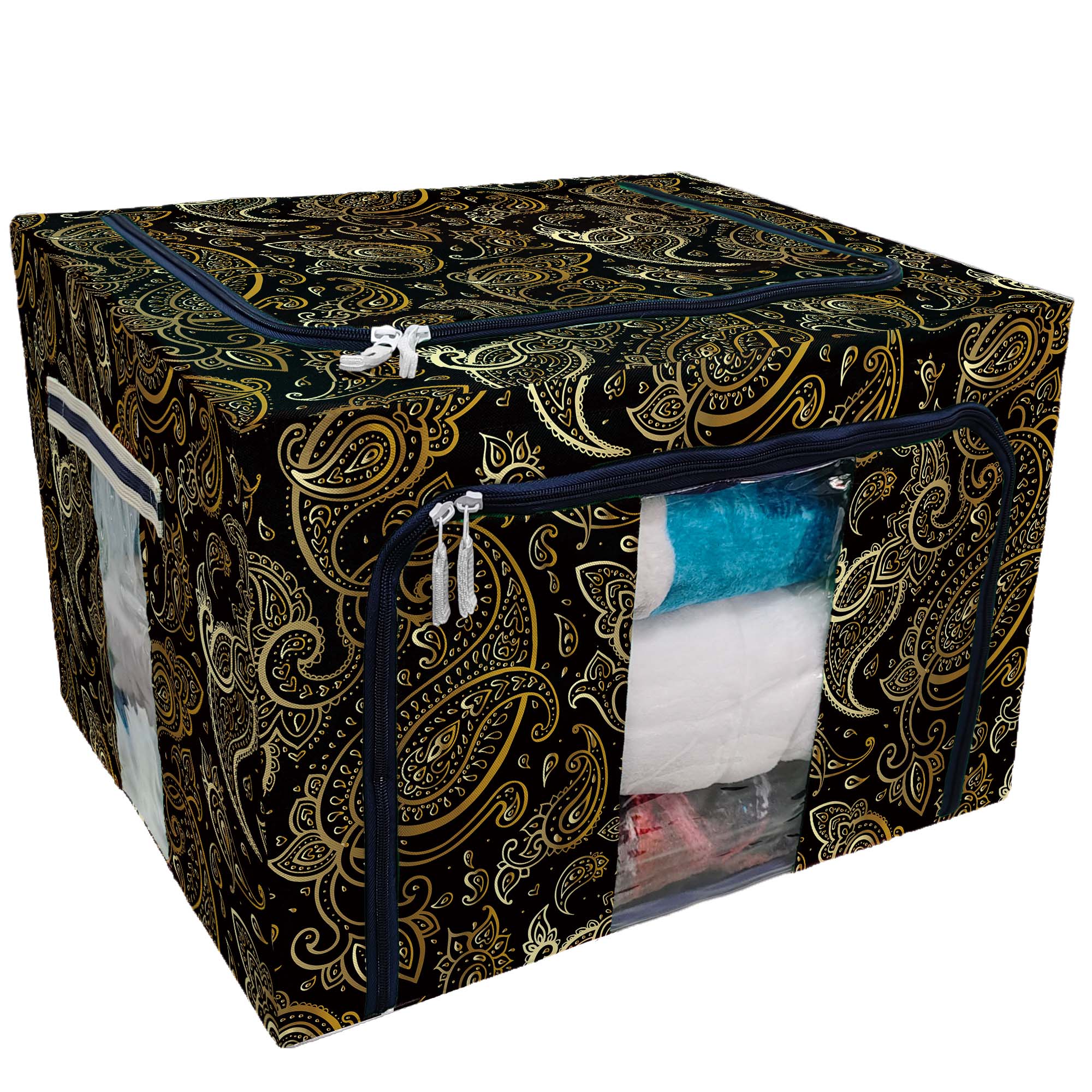 PKQWTM Paisley Beautiful golden Elegant n vintage Pattern Storage Bag ...