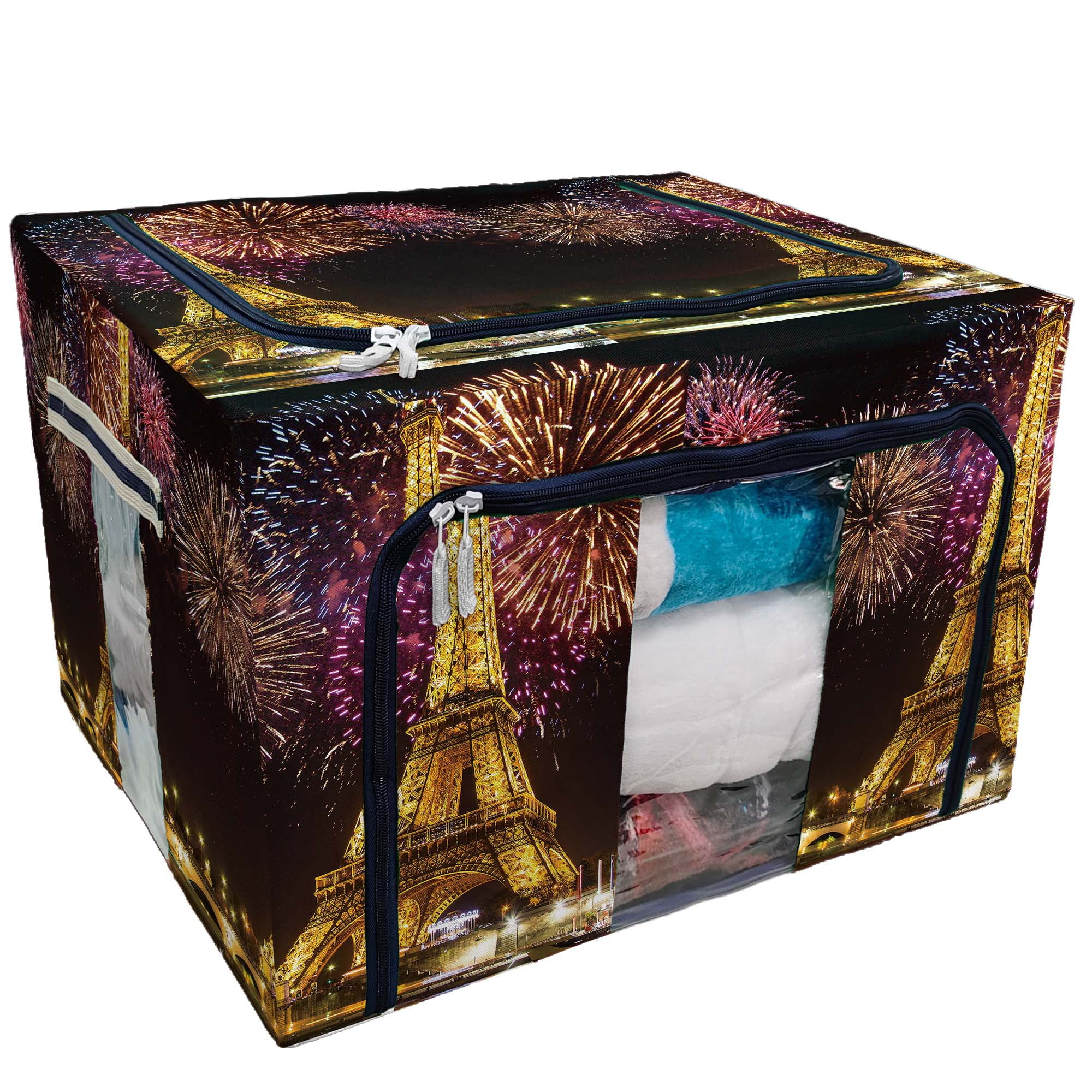 PKQWTM Paris Eiffel Tower Light Performance City Landscape Fireworks ...