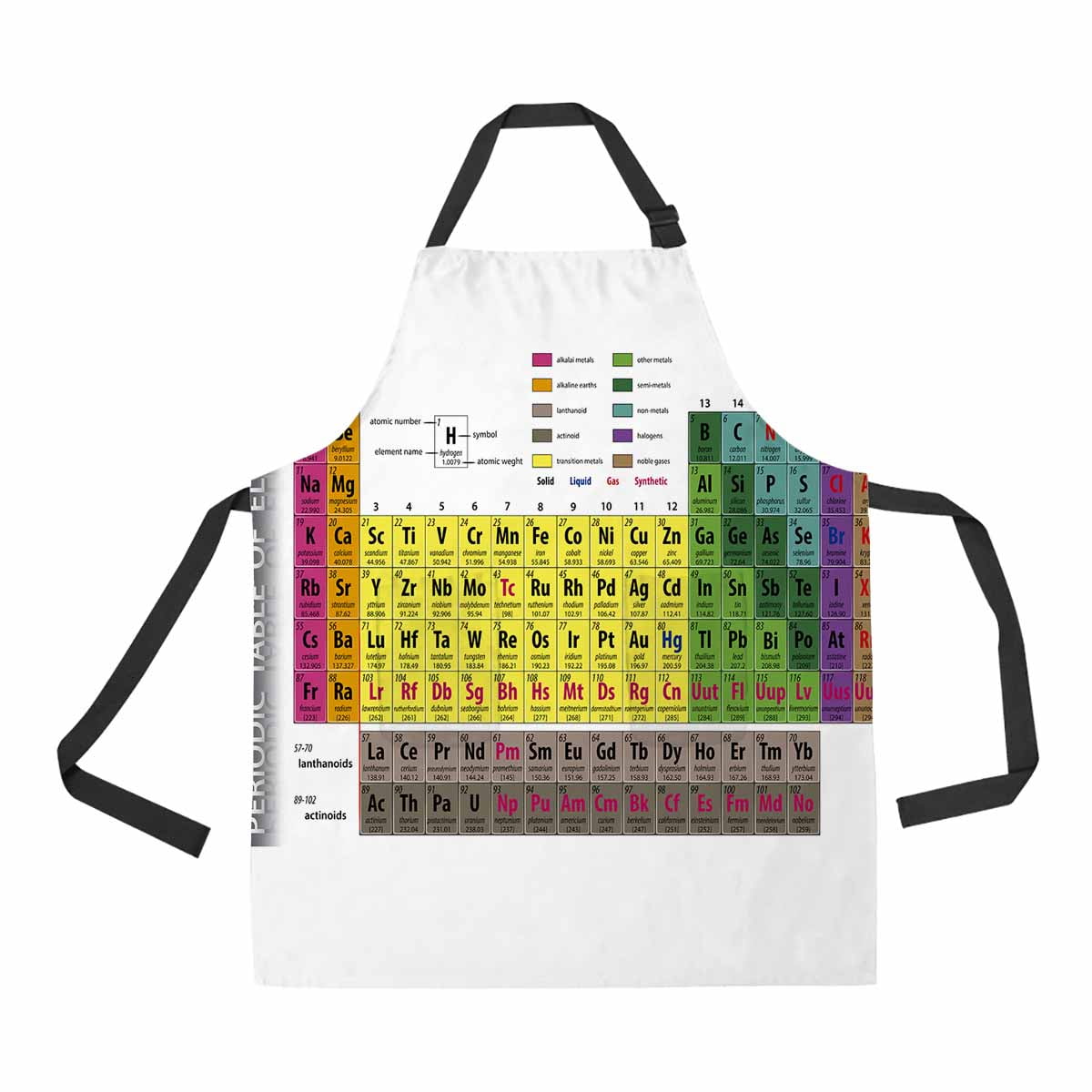 PKQWTM Periodic Table Elements Unisex Adjustable Bib Apron with Pockets ...