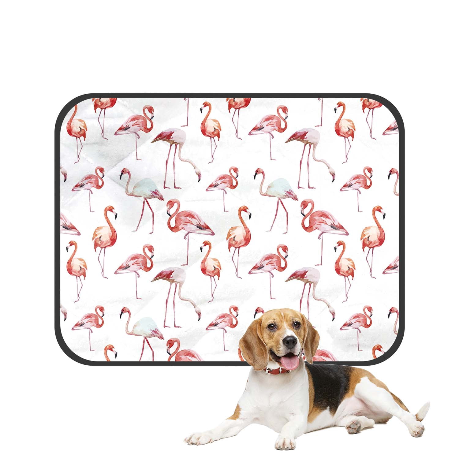 PKQWTM Pink Flamingos Funny Animal Pet Dog Cat Bed Pee Pads Mat Cushion ...