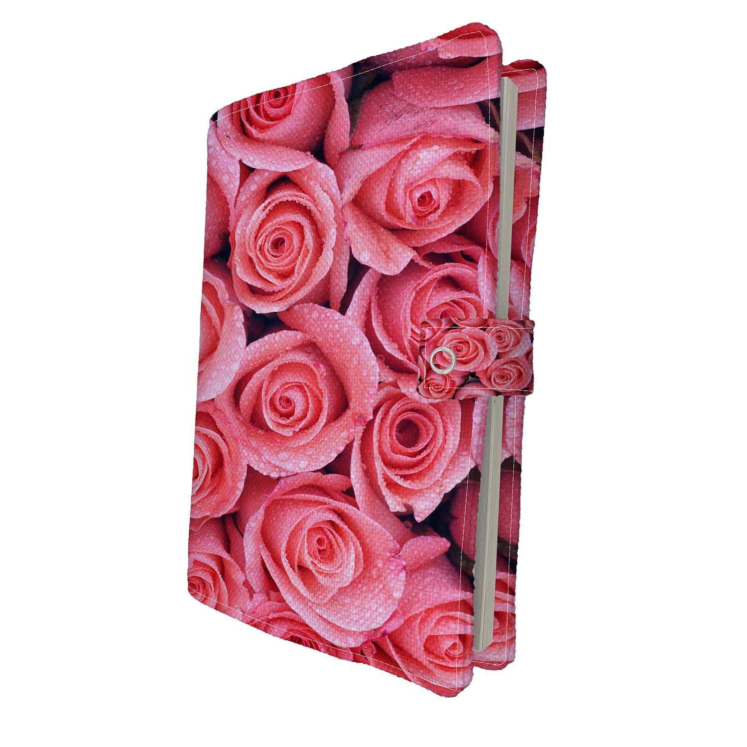 PKQWTM Pink Roses With Water Drop Book Cover Book Protector Book Sleeve ...