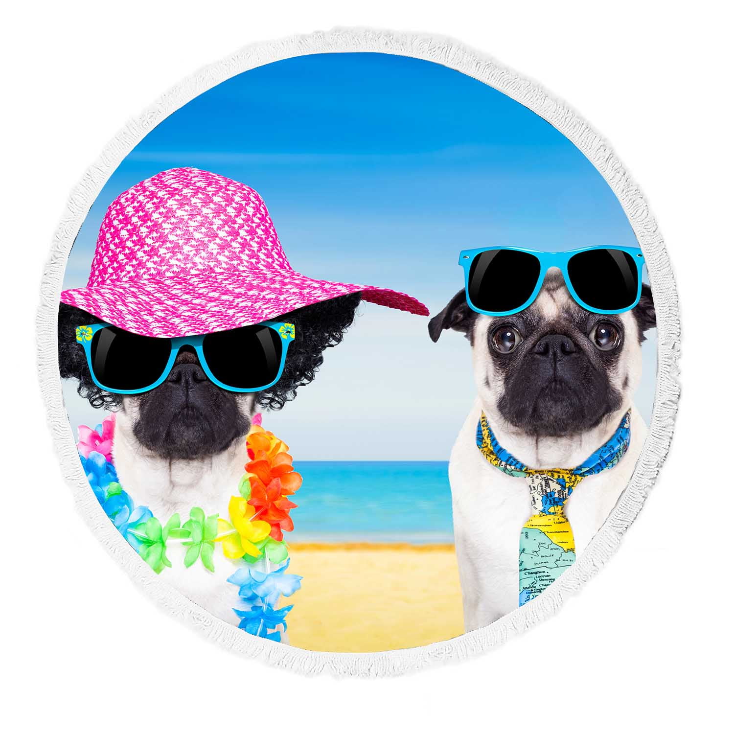 PKQWTM Pug Dogs Summer Vacation Holidays Beach Sunglasses Funny Hat ...