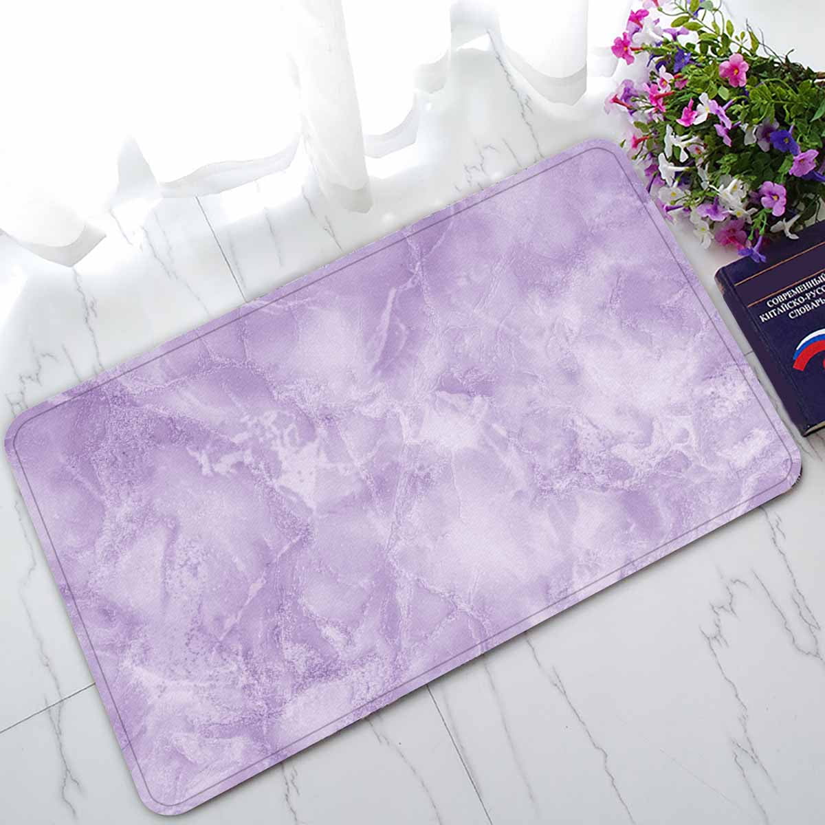 PKQWTM Purple marbleed texture Home Decor Floor Mat Area Rug Doormat ...