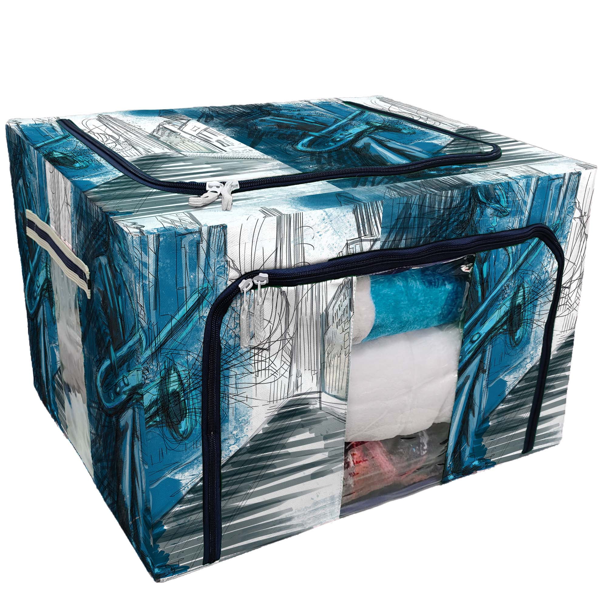 PKQWTM Saxophone Player Musician Night Street Storage Bag Clear Window ...