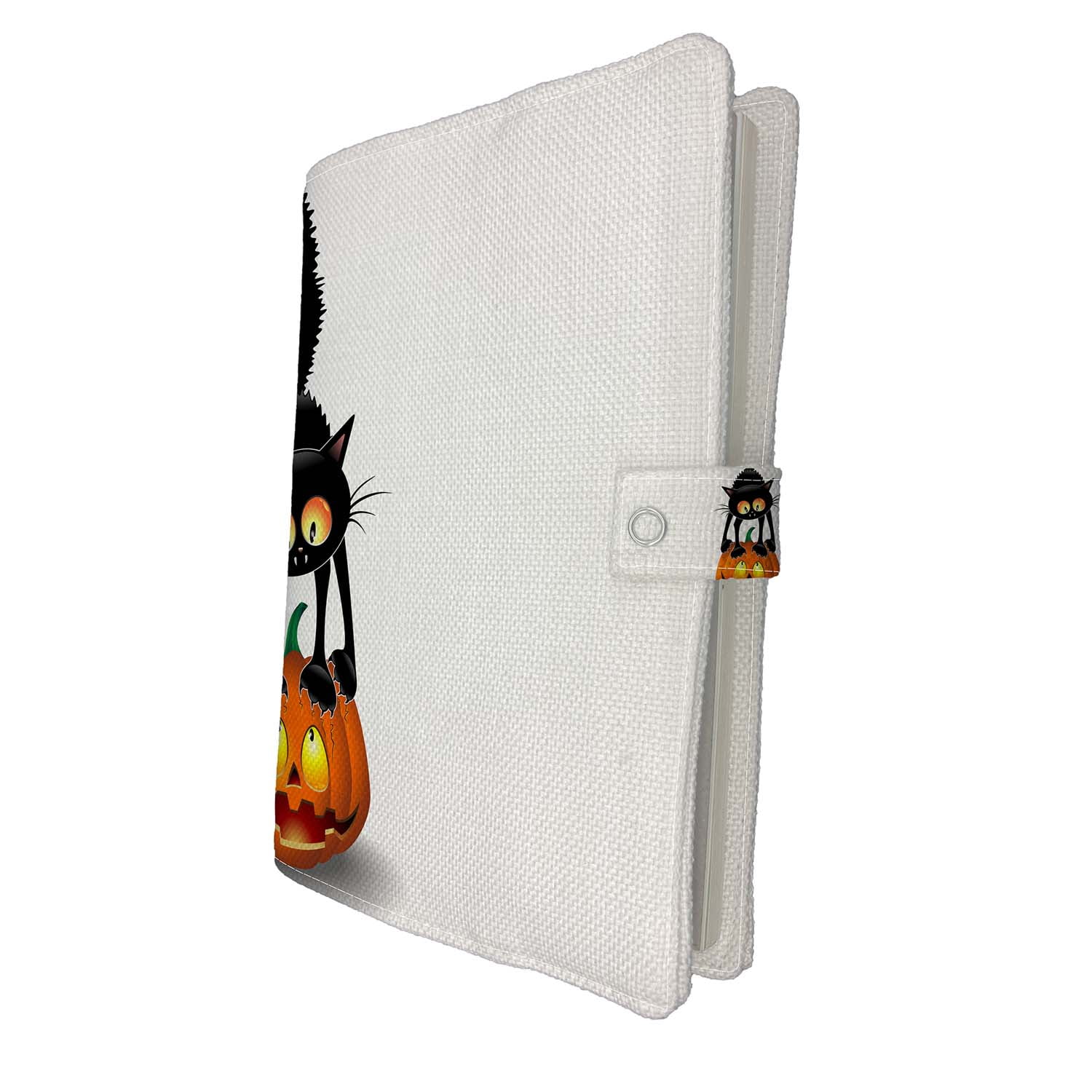 PKQWTM Scared Halloween Cat Cartoon scratching Pumpkin Book Cover Book ...