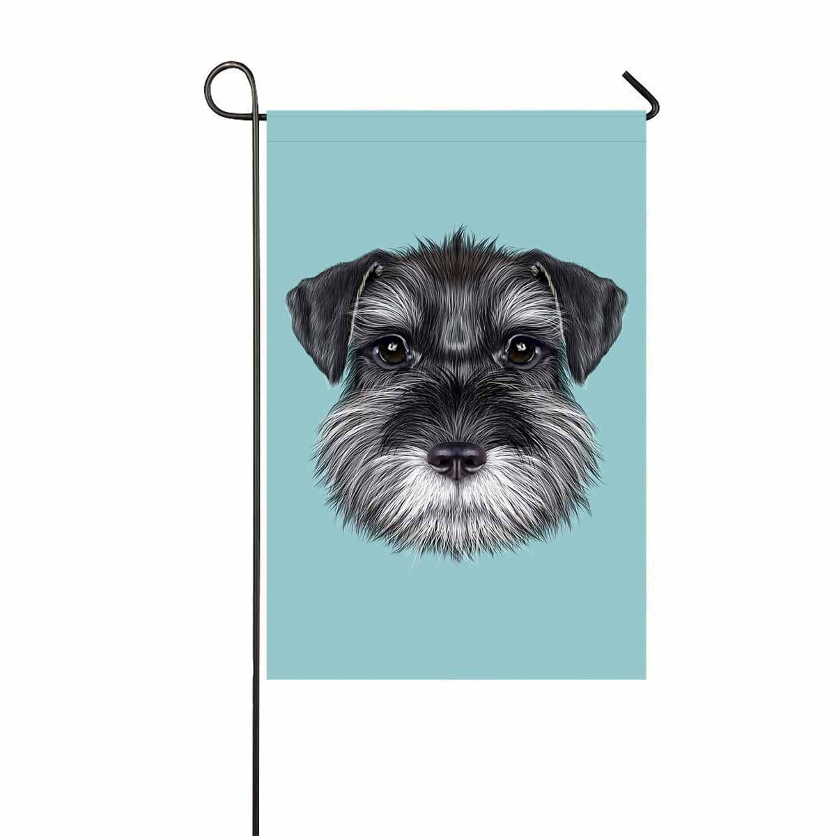 PKQWTM Schnauzer Dog Portrait Black blue Yard Decor Home Garden Flag ...
