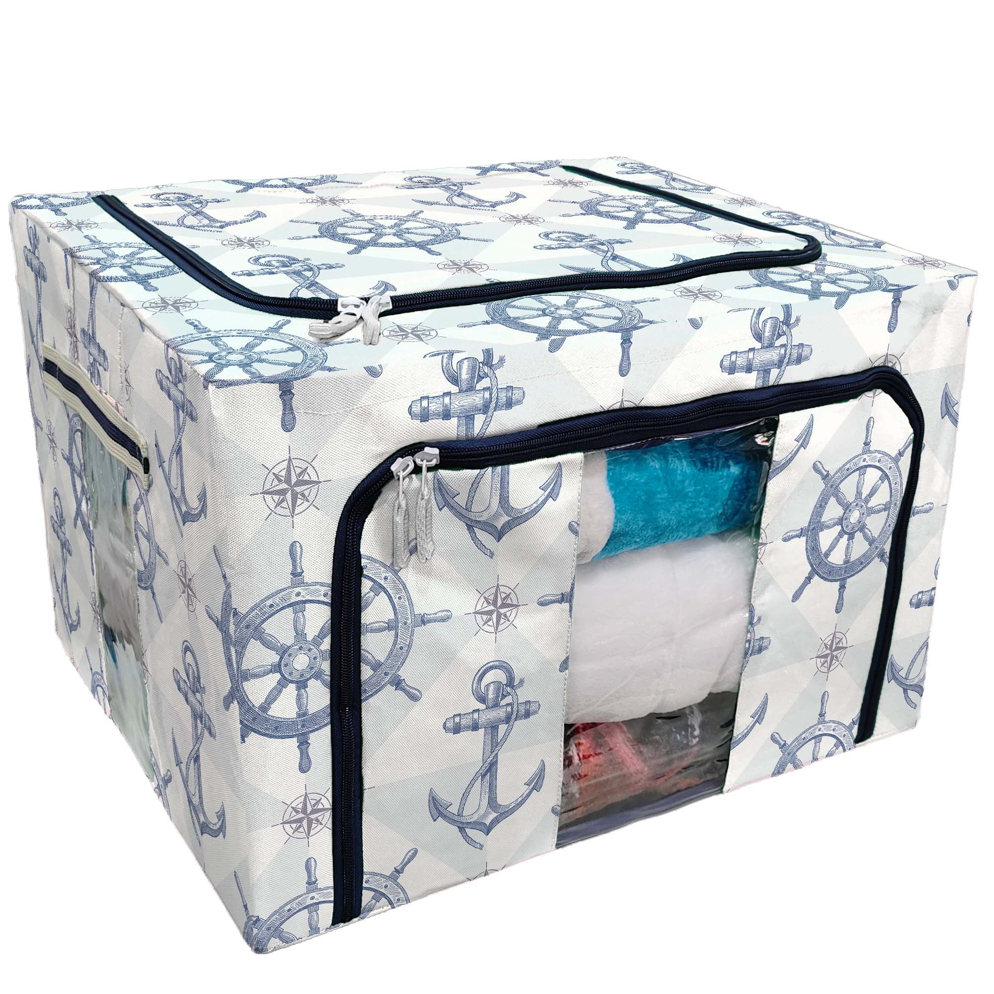 PKQWTM Ship Steering Wheel And Anchor Storage Bag Clear Window Storage ...
