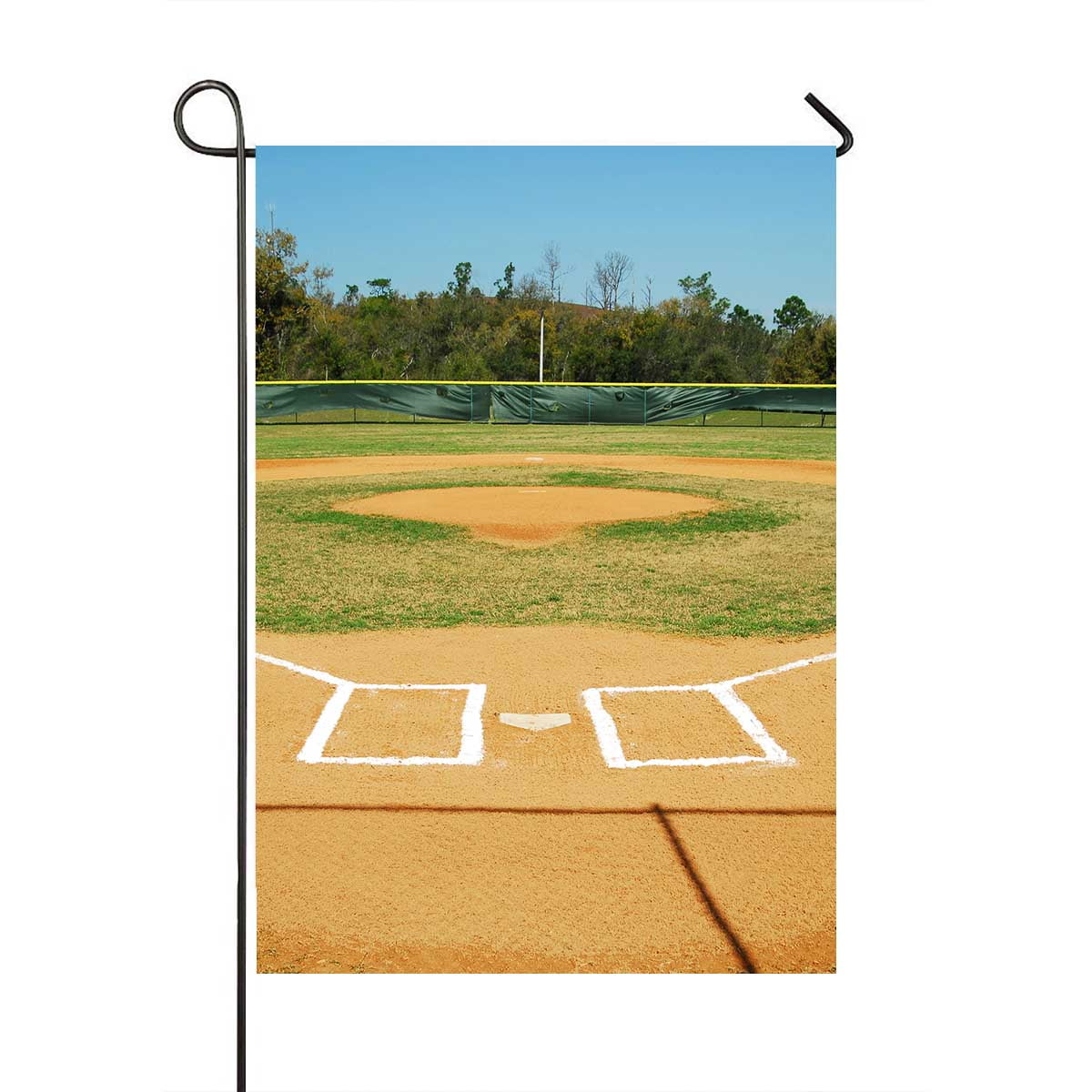 PKQWTM Shot An Empty Baseball Field Yard Decor Home Garden Flag Size ...