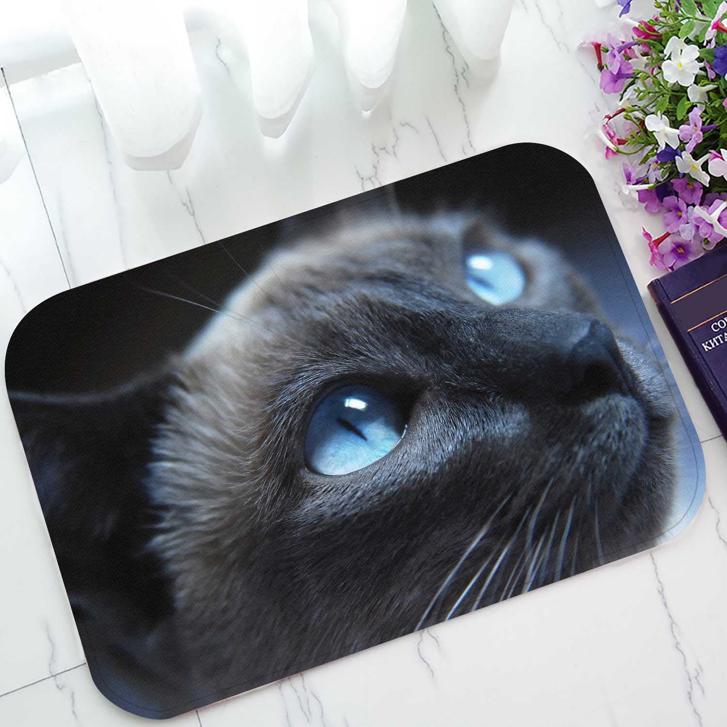 PKQWTM Siamese Cat With Blue Eyes Home Decor Floor Mat Area Rug Doormat ...