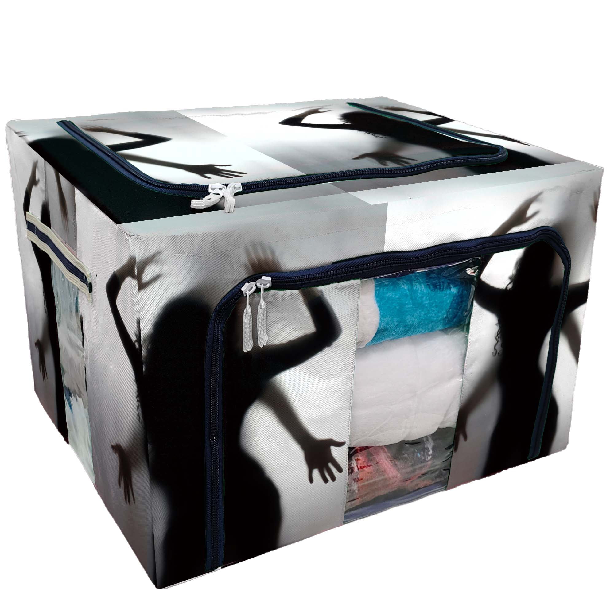 PKQWTM Silhouettes Of A Two Lovers Storage Bag Clear Window Storage ...