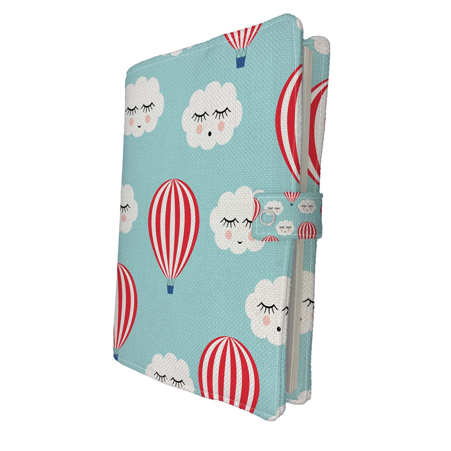 PKQWTM Smiling sleeping clouds hot air balloons baby shower Book Cover ...