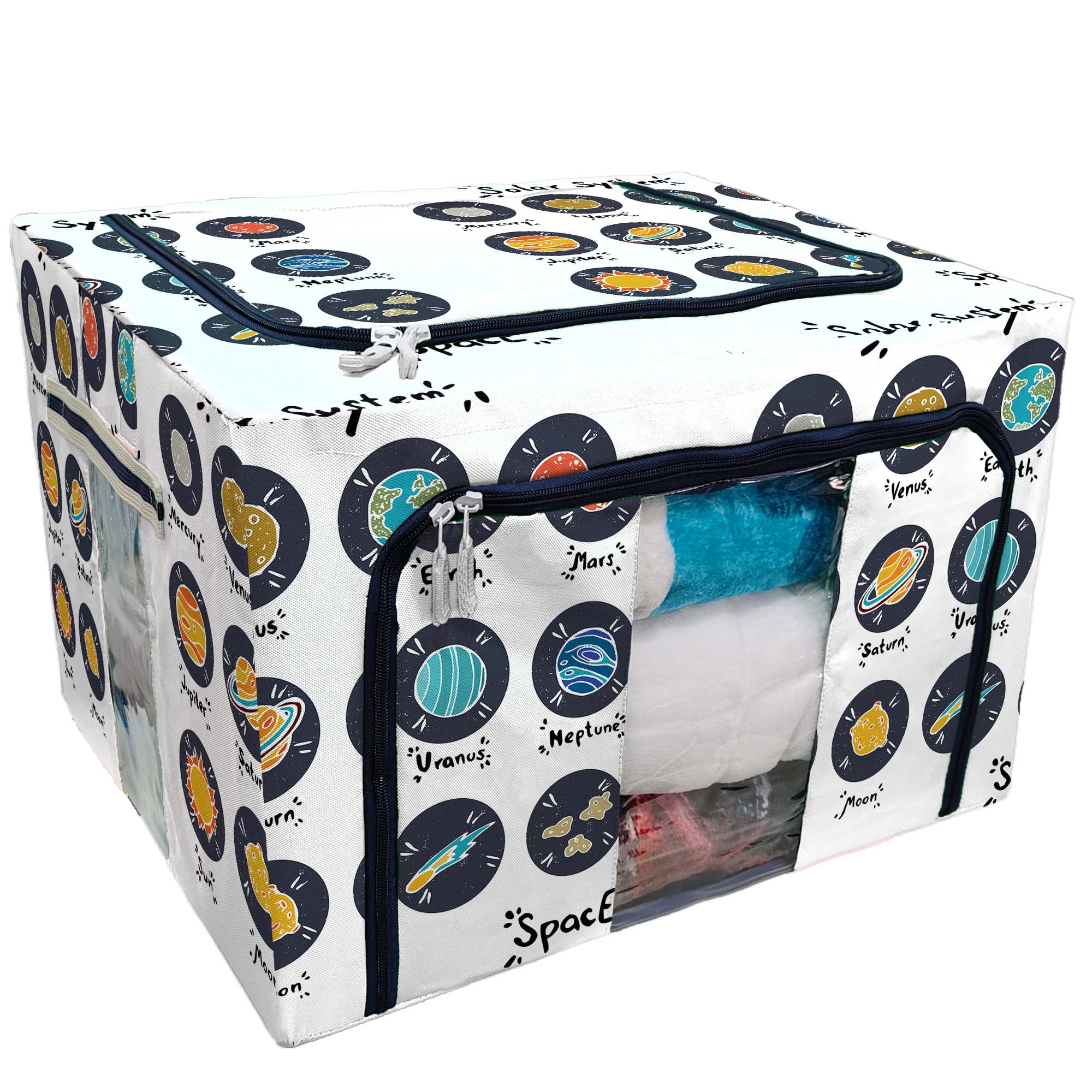 PKQWTM Solar System Planets Educational Hand Drawn Doodle Storage Bag ...