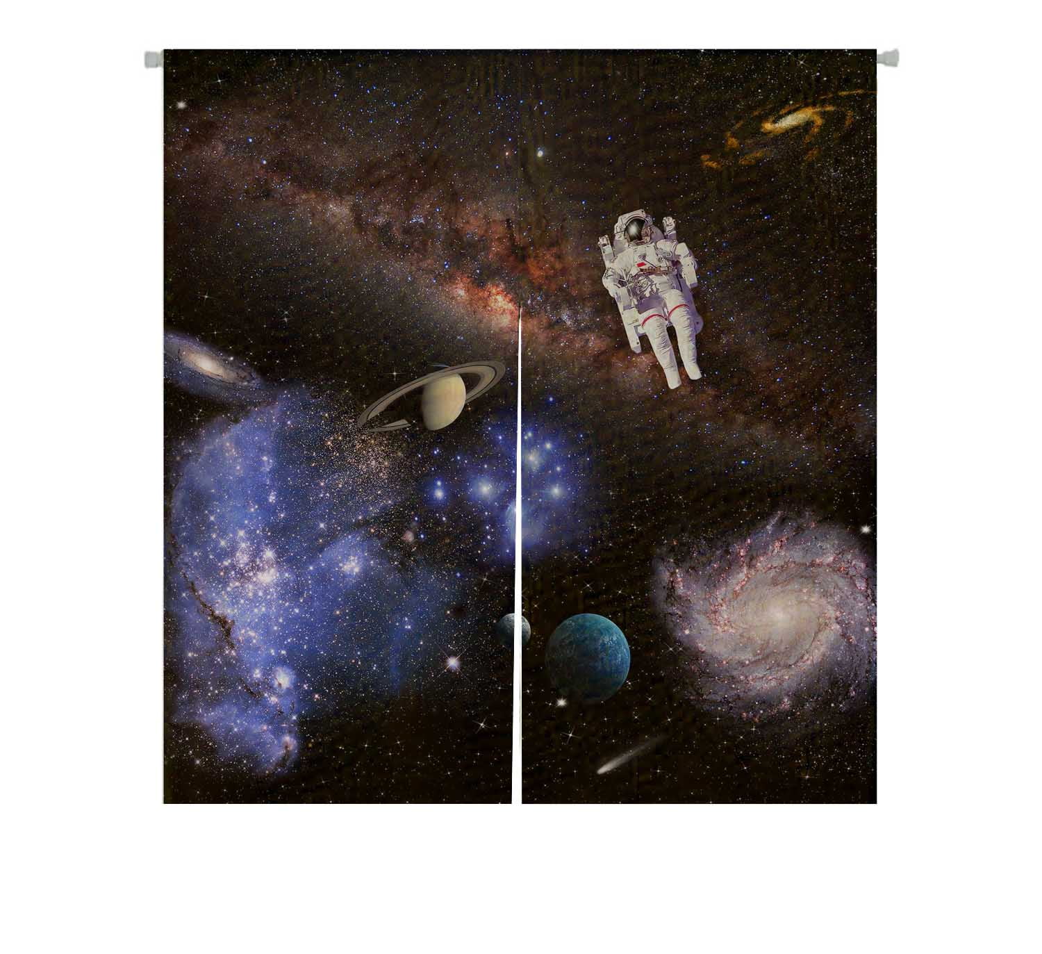 PKQWTM Space Landscape Elements Nasa Door Curtain Window Cover Home ...