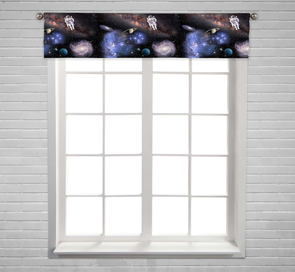 PKQWTM Space Landscape Elements Nasa Window Curtain Valance Rod Pocket ...