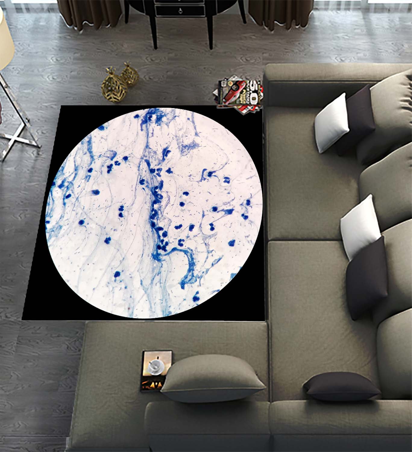 PKQWTM Specimen Microscope White Blood Cells Epithelial Area Rugs 3 x ...