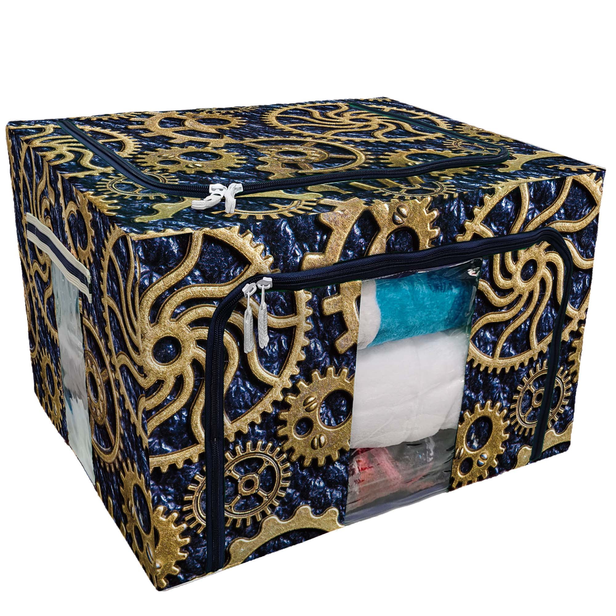 PKQWTM Steampunk Mechanical Cogs Gears Wheels Storage Bag Clear Window ...