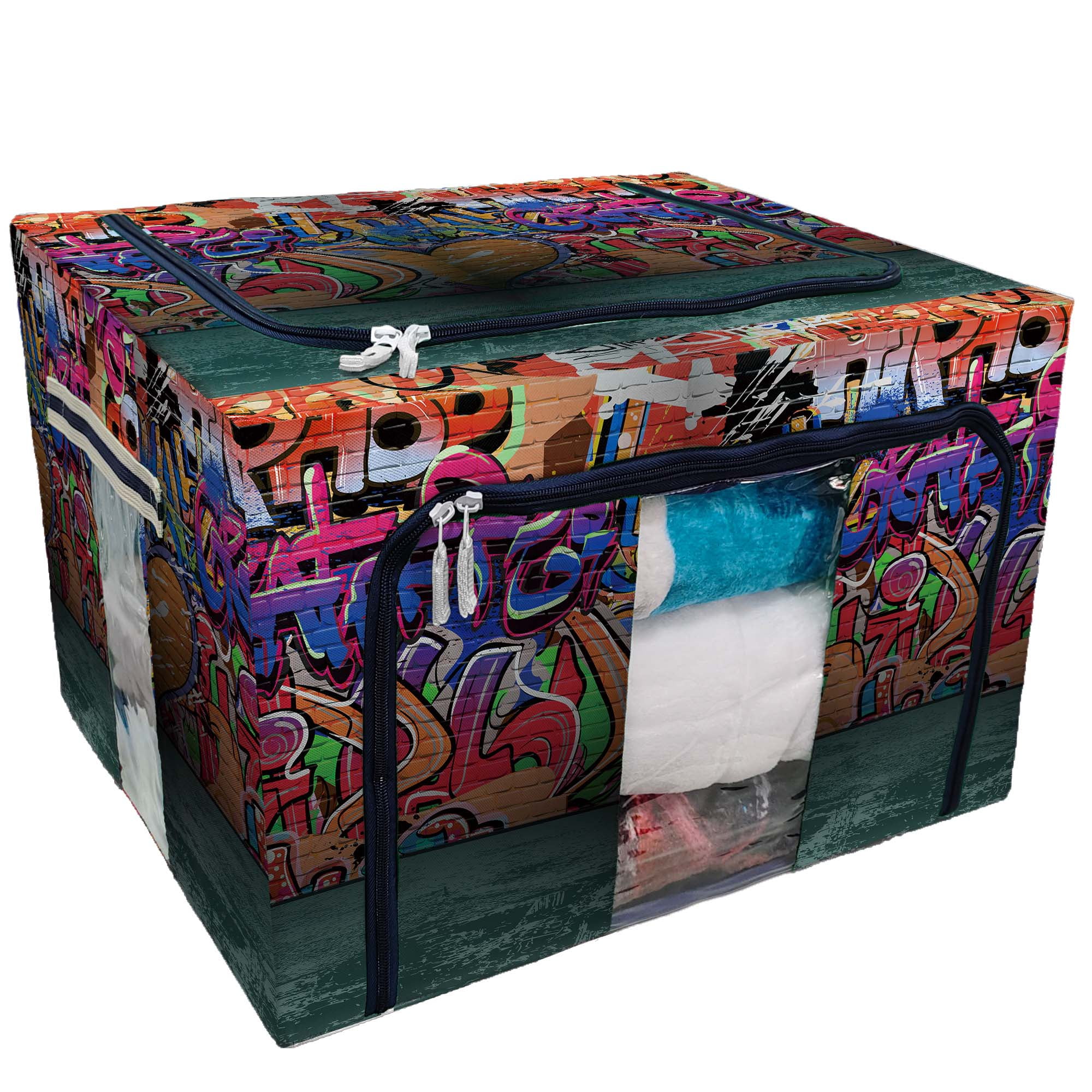 PKQWTM Street art graffiti wall urban grunge Storage Bag Clear Window ...