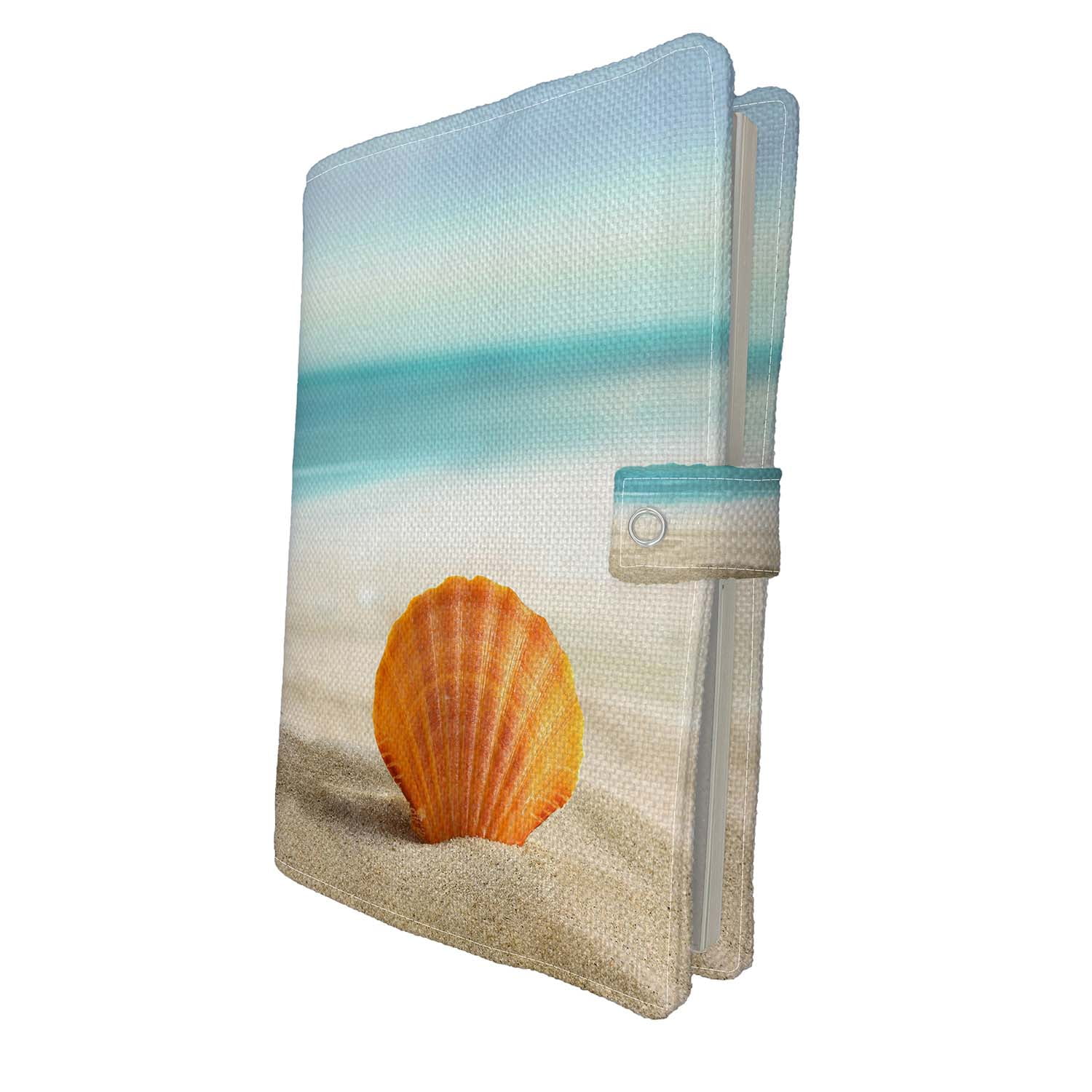 PKQWTM Summer Beach Seashell Sea Sand Blue Ocean Book Cover Book ...