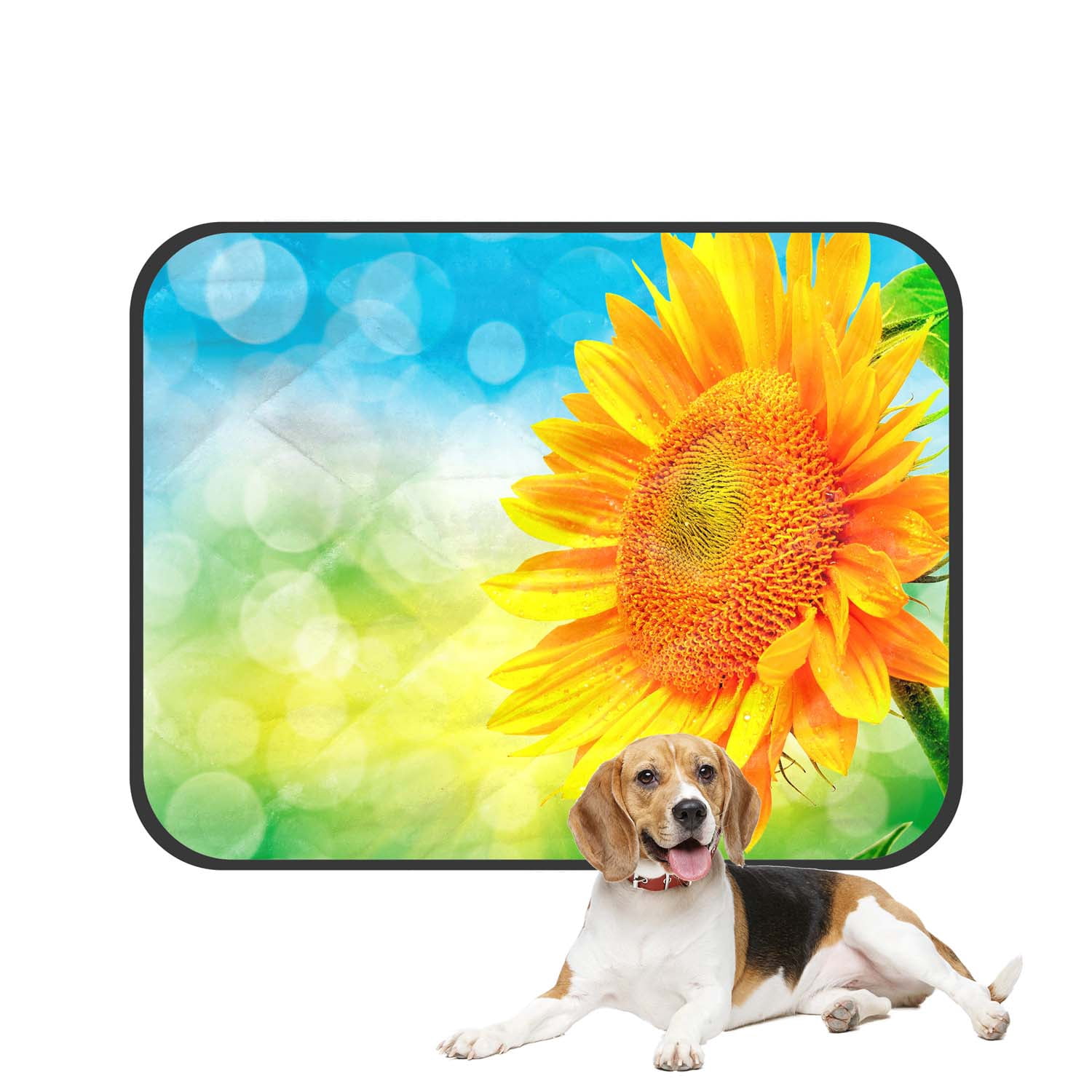 PKQWTM Summer Sunflower Filed Landscape Pet Dog Cat Bed Pee Pads Mat ...