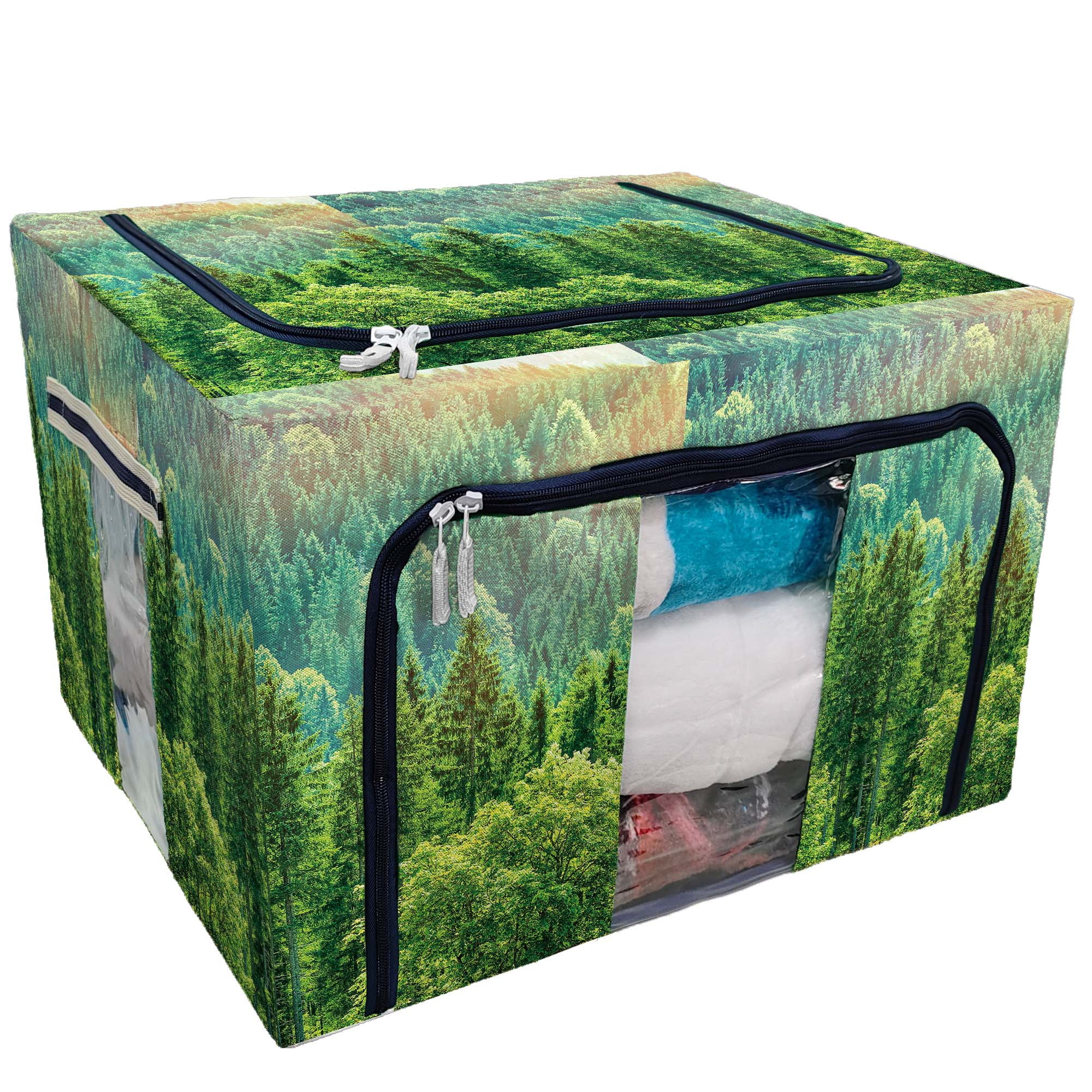 PKQWTM Sunlight Green Tree Forest Spring Landscape Storage Bag Clear ...