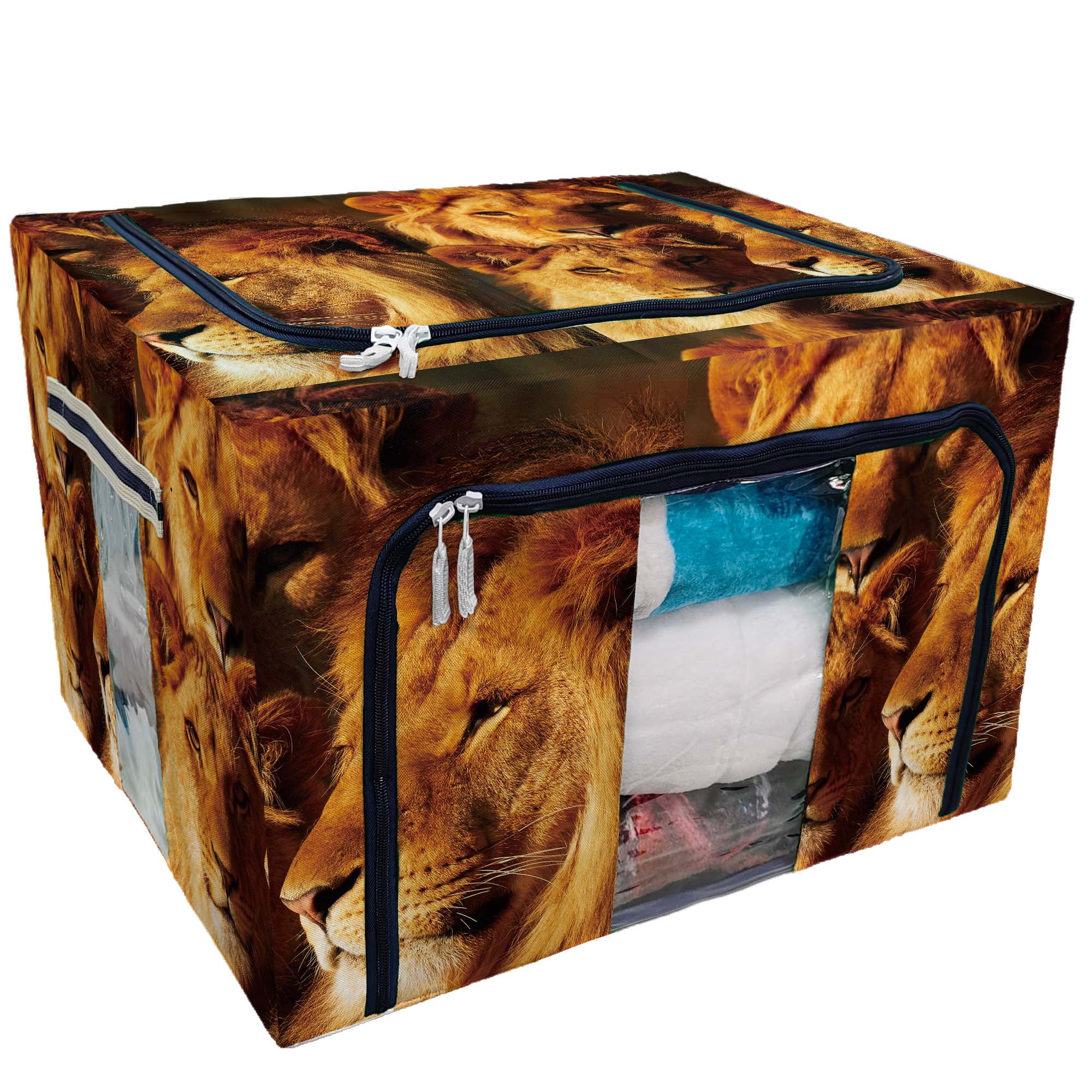 PKQWTM Sunset African Landscape Wildlife Animal Lions Storage Bag Clear ...