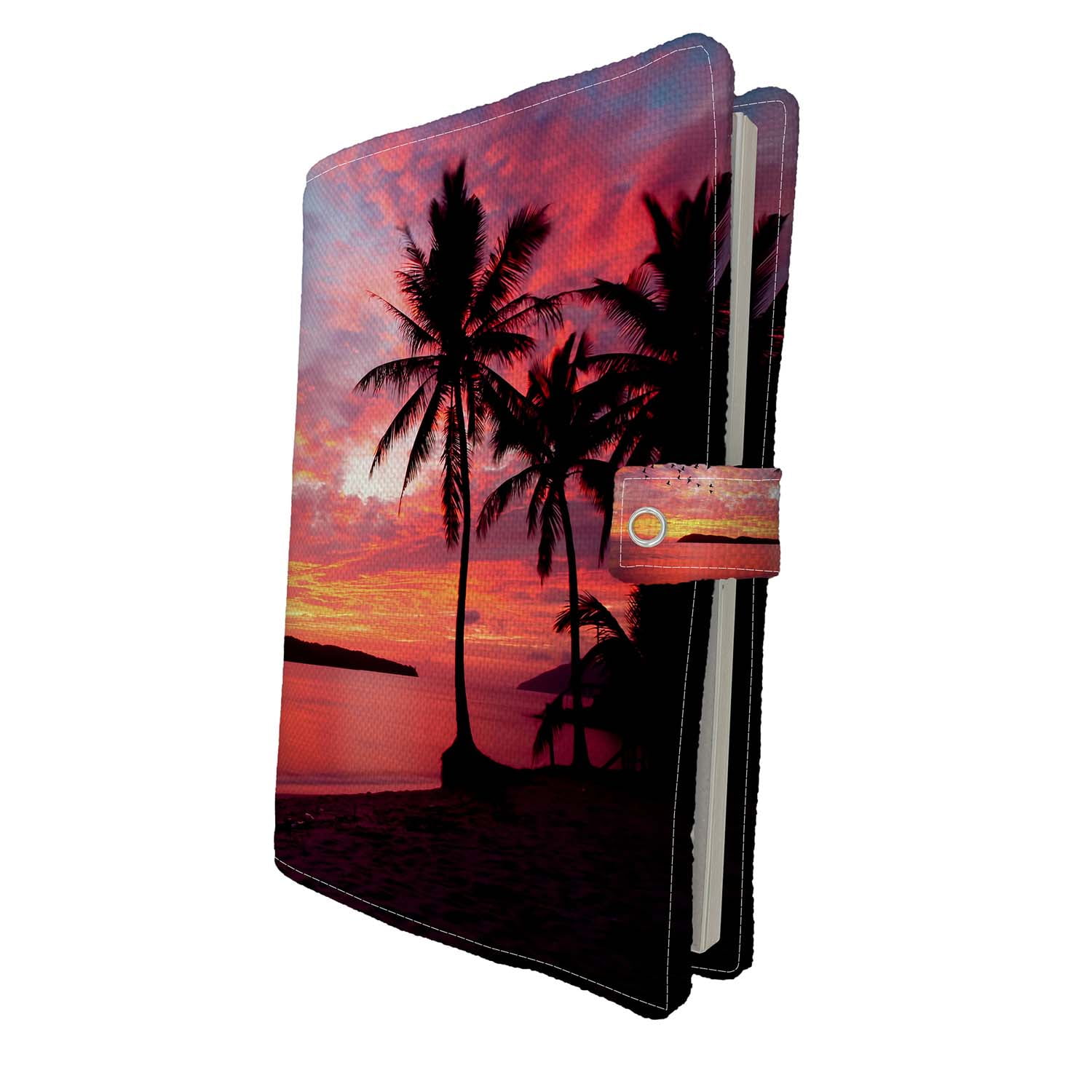 PKQWTM Sunset Birds at Rebak Island Palm Tree Book Cover Book Protector ...