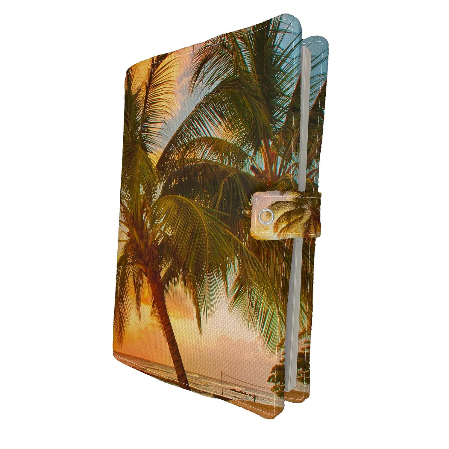 PKQWTM Sunset Landscape Nautical Beach Tropical Palm Tree Book Cover ...