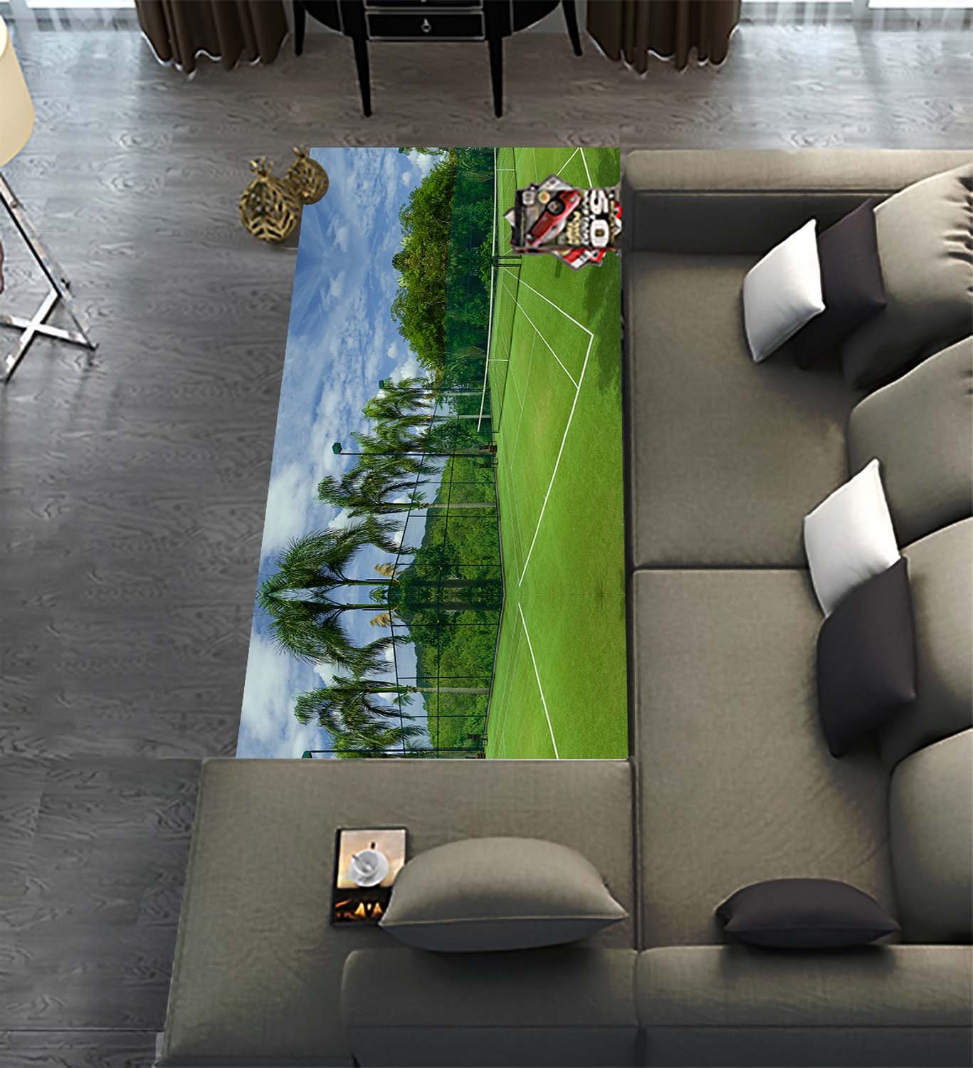 PKQWTM Tennis Grass Court Runner Rug 4 x 12ft Long Area Rug Carpet for ...