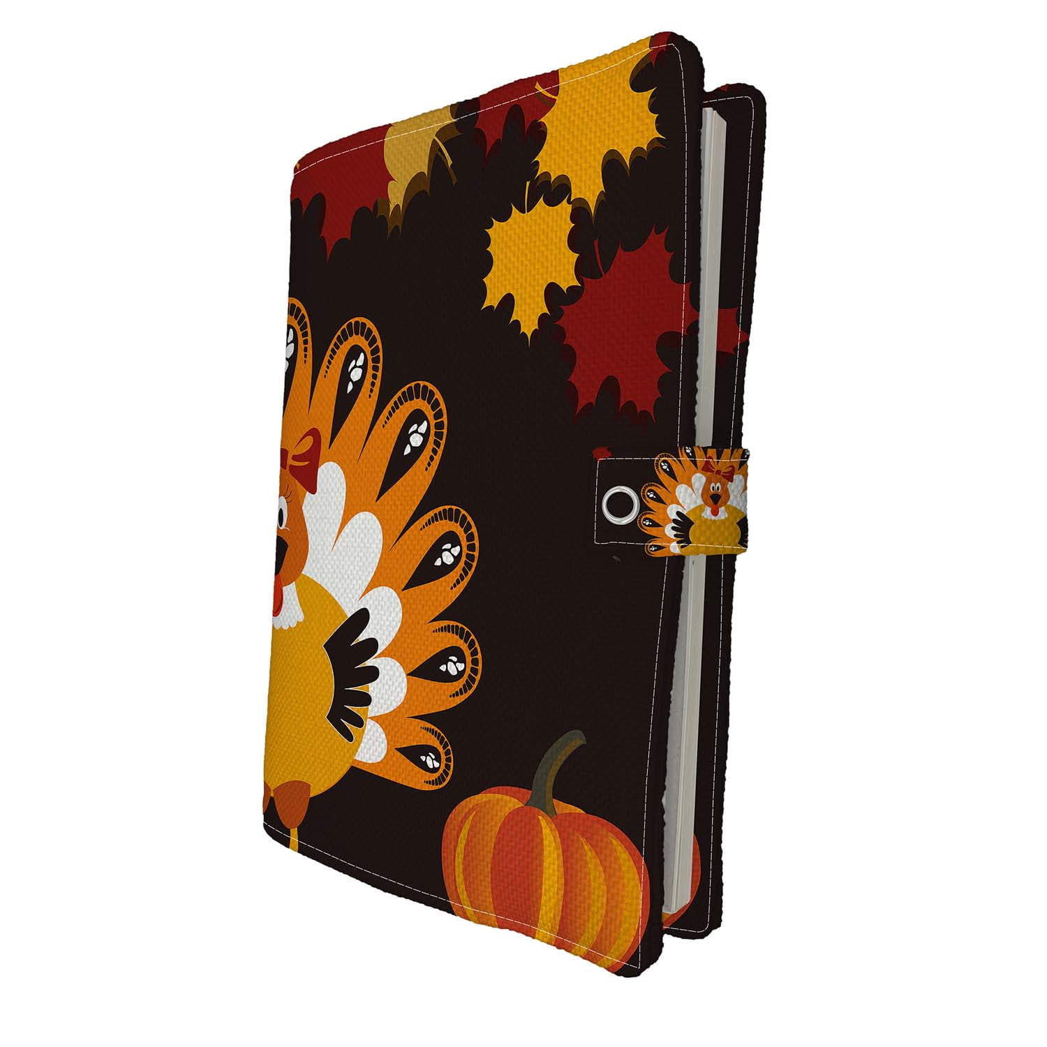 PKQWTM Thanskgiving Day Beautiful Turkey with Pumpkin and Red Maple ...