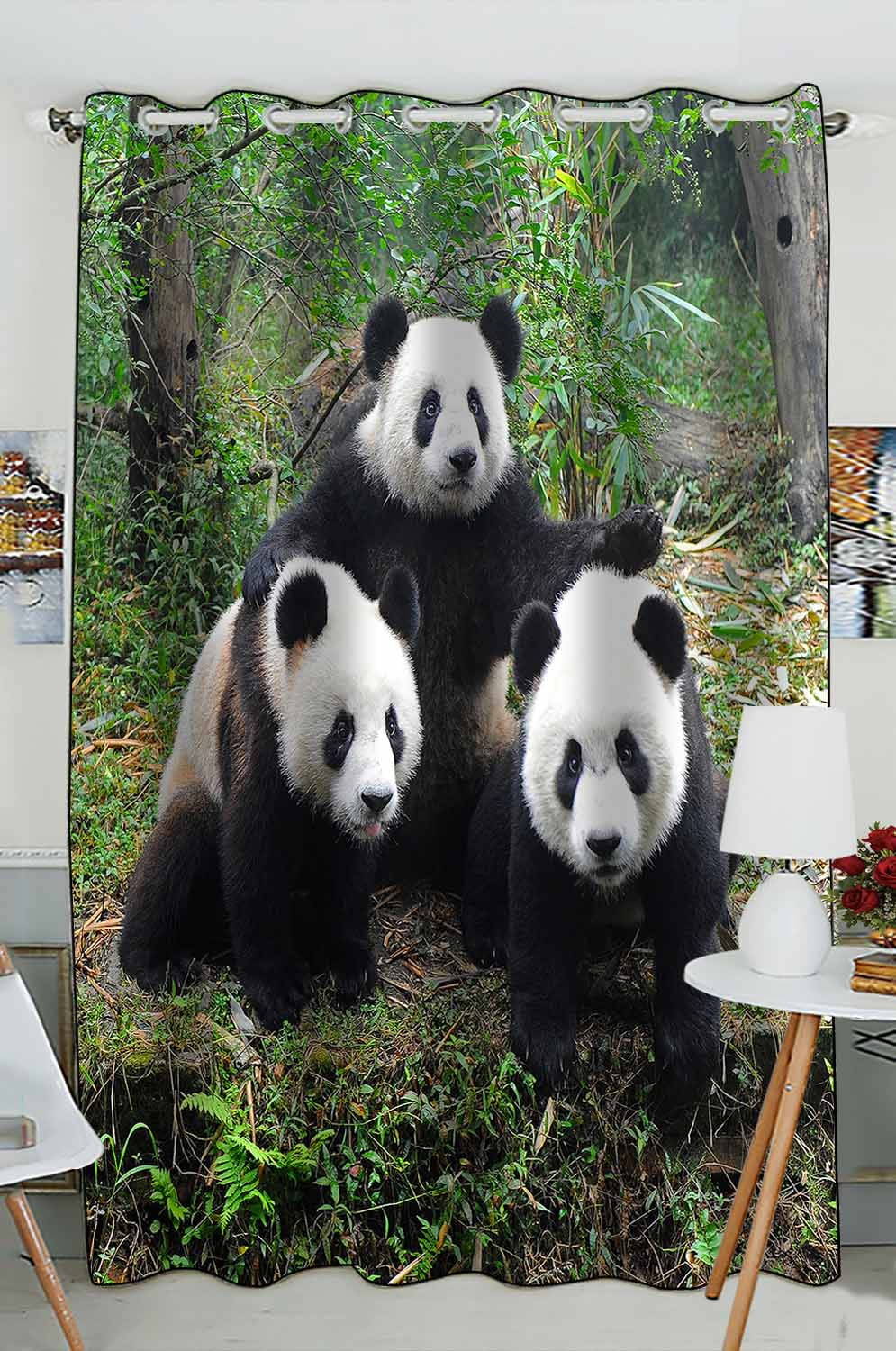 PKQWTM Three Giant Pandas Posing For Camera Practical heat insulation ...