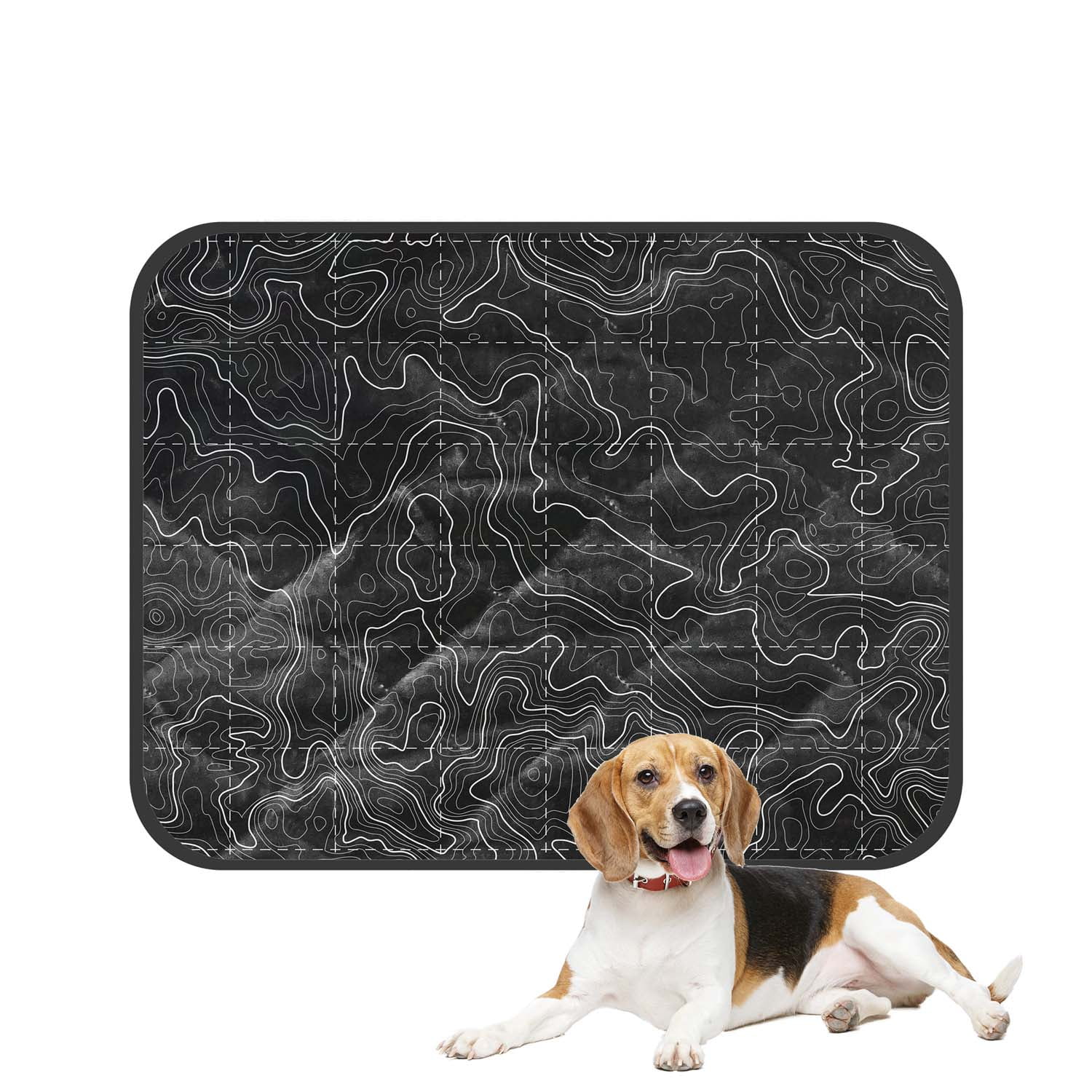 PKQWTM Topographic Map Topo Contour Map Pet Dog Cat Bed Pee Pads Mat ...