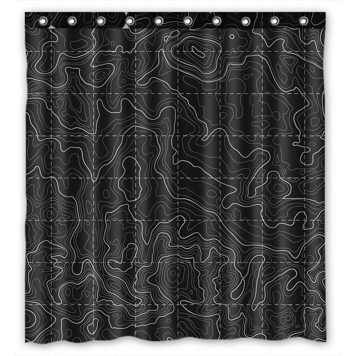 PKQWTM Topographic Map Topo Contour Map WaterProof Polyester Fabric ...