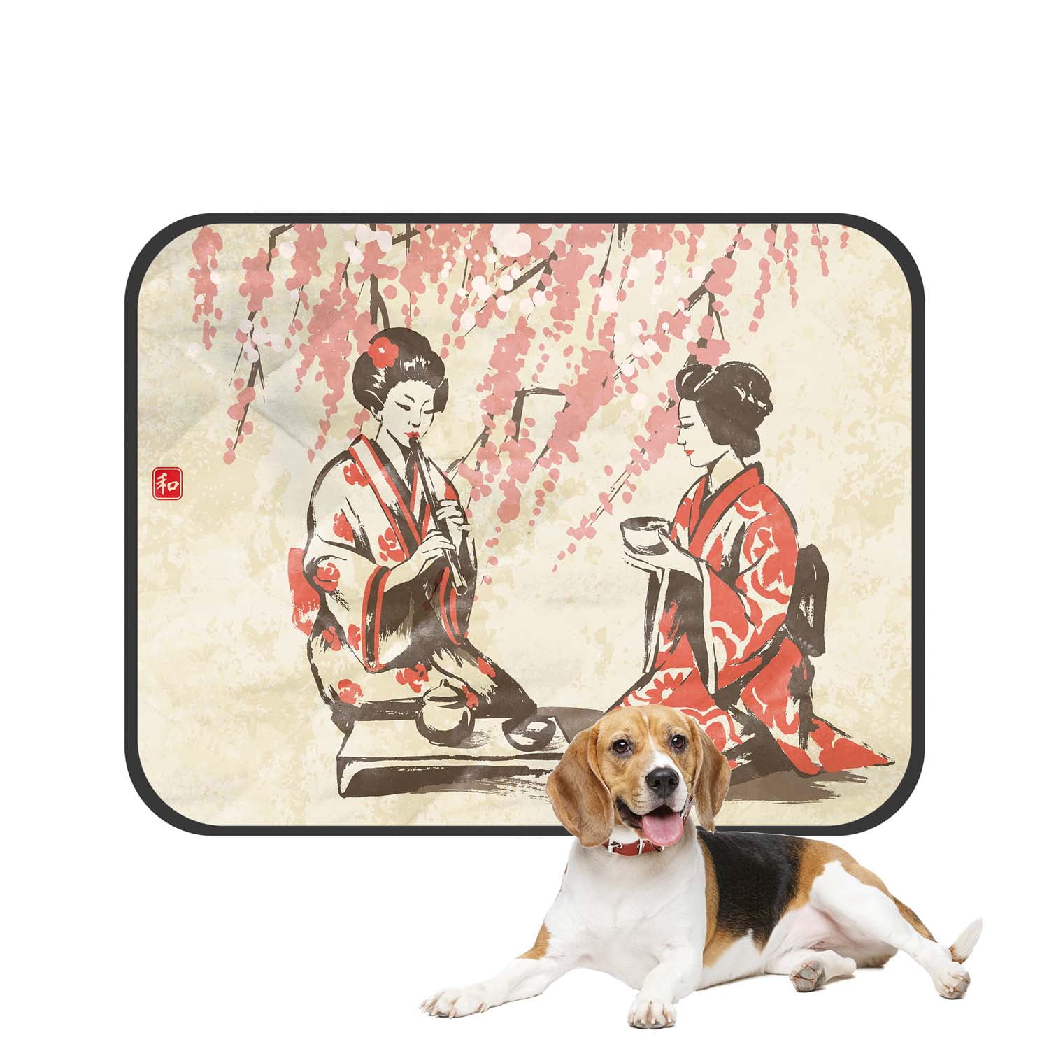 PKQWTM Traditional Japan Girls Having Tea Spring Oriental Cherry ...