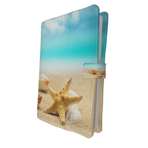 PKQWTM Tropical Island Sandy Beach Seashell Starfish Blue Sky Book ...