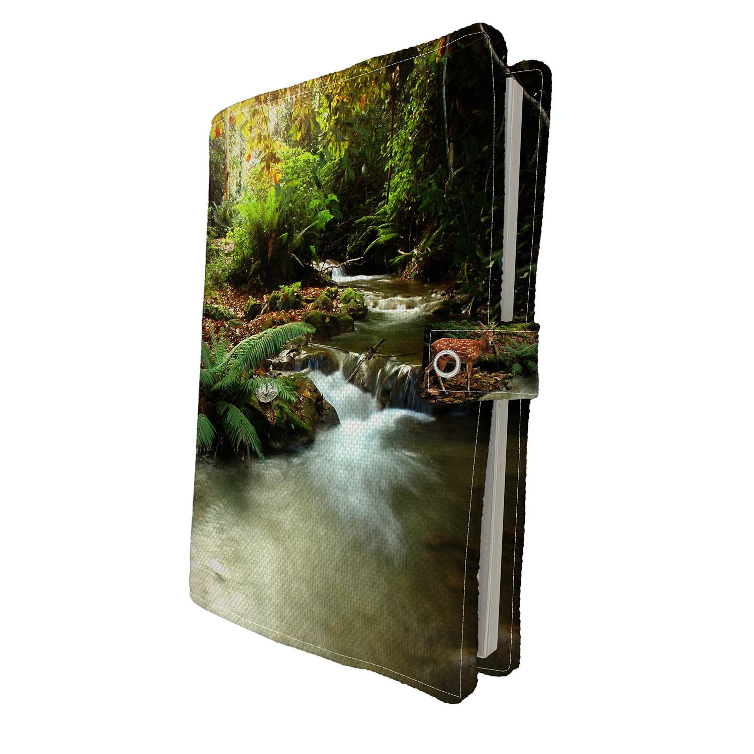 PKQWTM Tropical Stream And Sika Deer Book Cover Book Protector Book ...