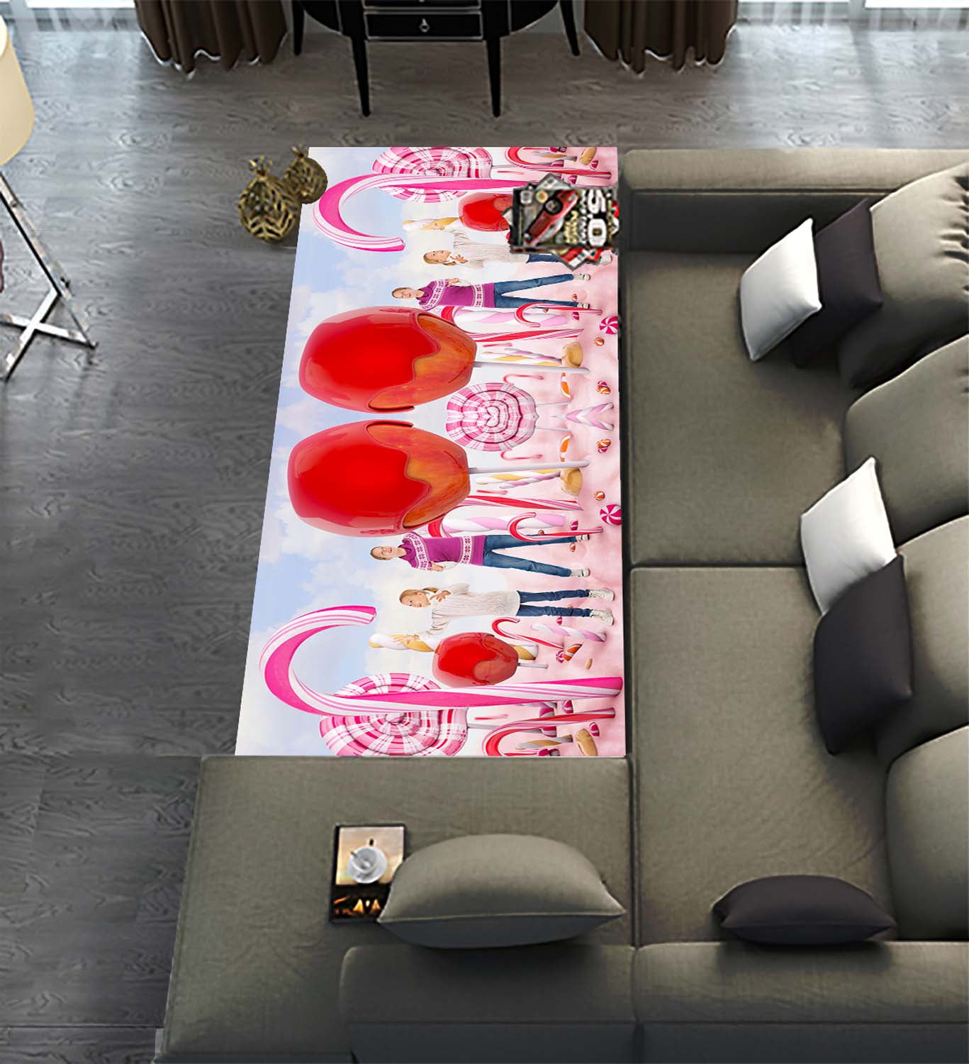 PKQWTM Two Girls In Candy Land Runner Rug 4 x 12ft Long Area Rug Carpet ...