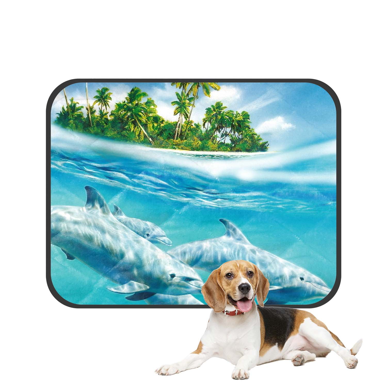 PKQWTM Underwater Dolphins Family Funny Sea Animals Pet Dog Cat Bed Pee ...