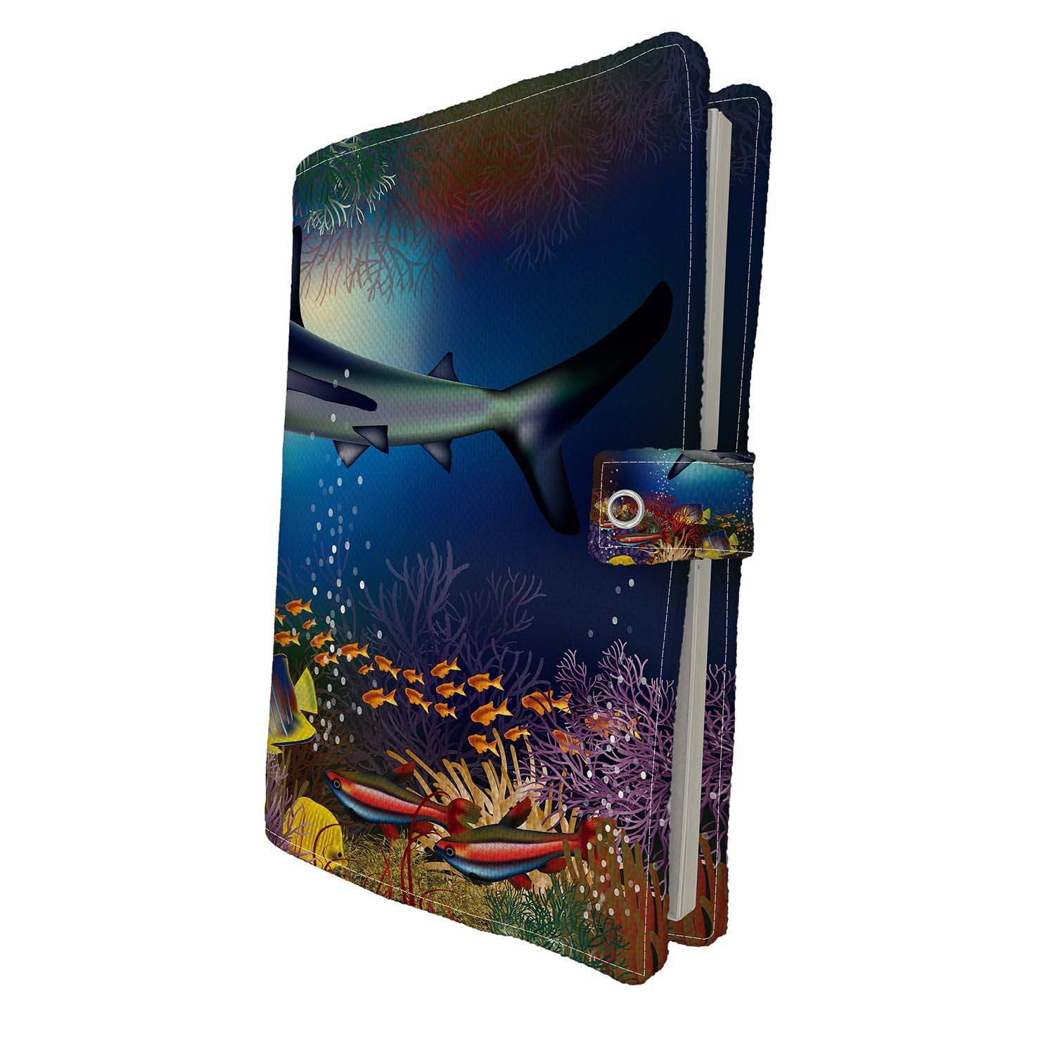 PKQWTM Underwater Shark Tropical Fish Book Cover Book Protector Book ...
