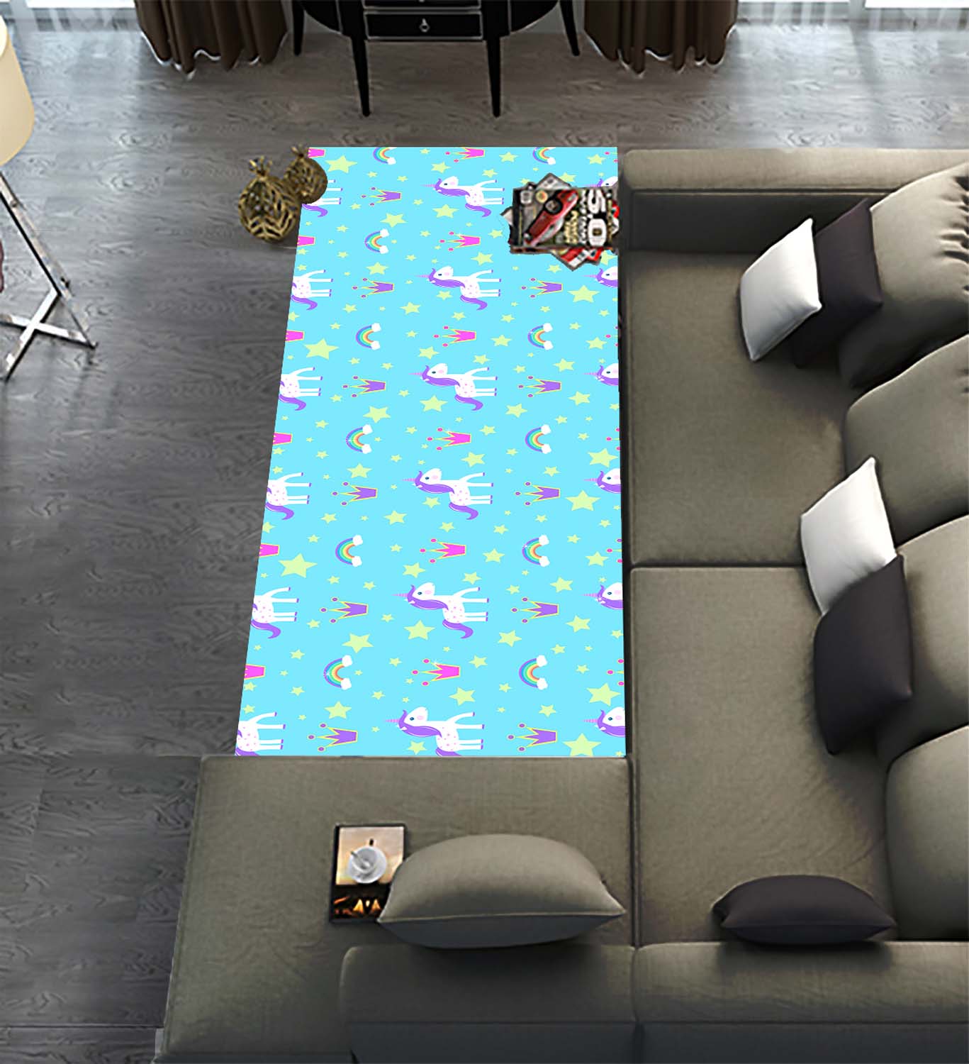 PKQWTM Unicorn Runner Rug 4 x 12ft Long Area Rug Carpet for Hallway ...