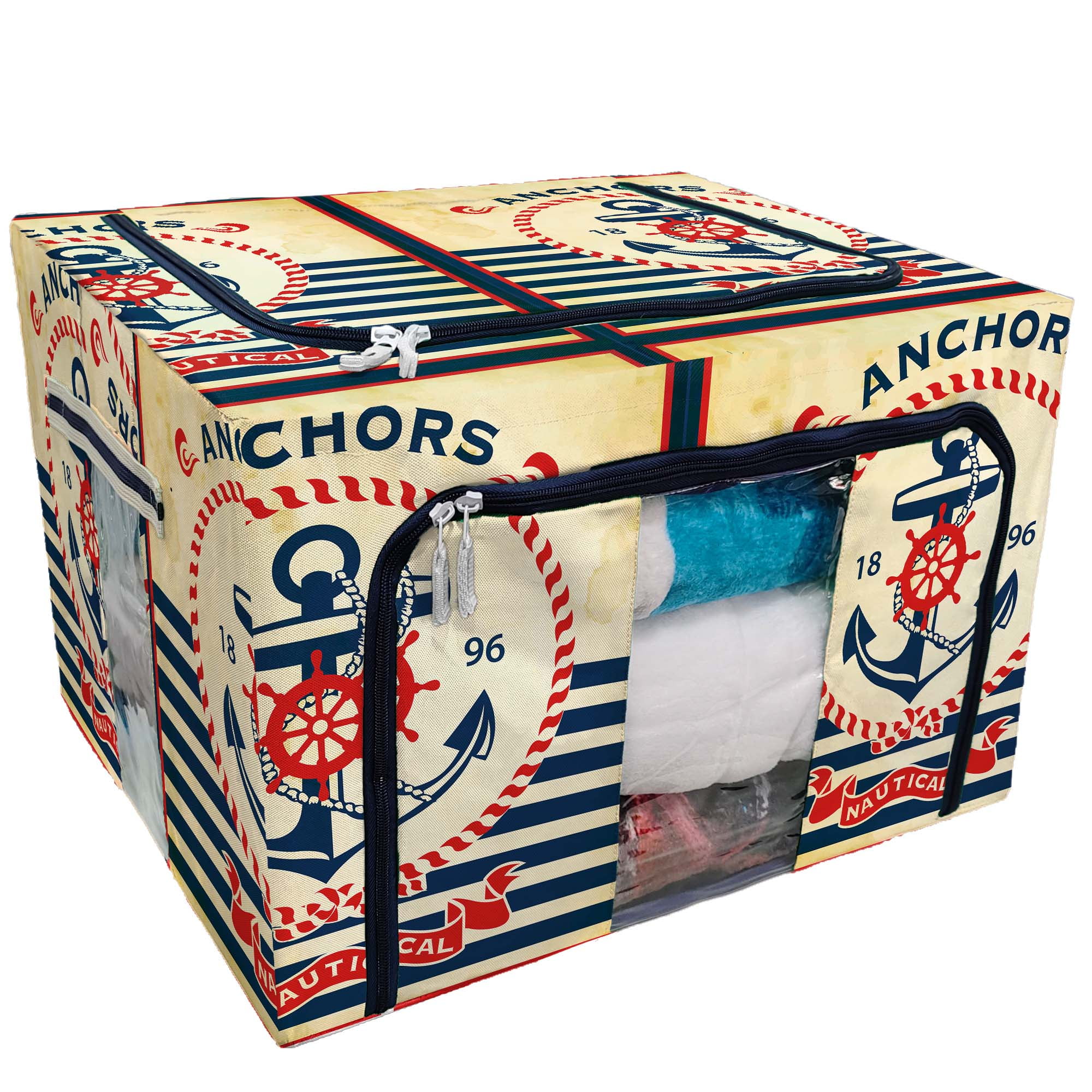 PKQWTM Vintage retro nautical poster Storage Bag Clear Window Storage ...