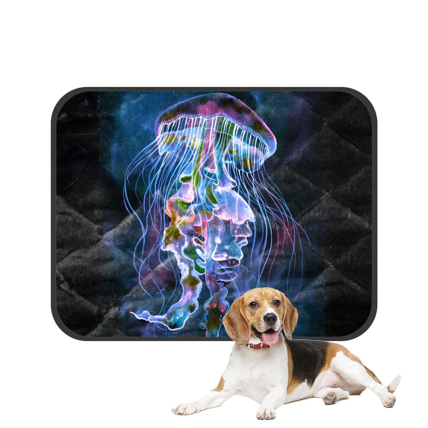 PKQWTM Watercolor Jellyfish Underwater Art in the Deep Sea Ocean Pet ...