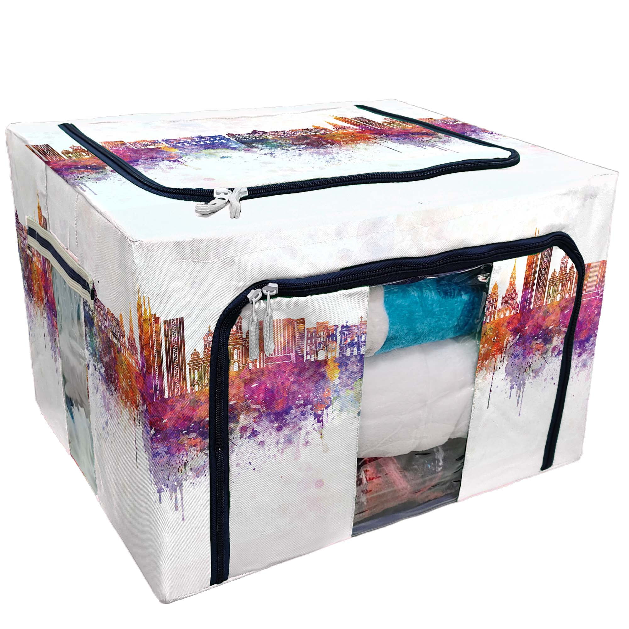 PKQWTM Watercolor New York City Skyline Cityscape Storage Bag Clear ...
