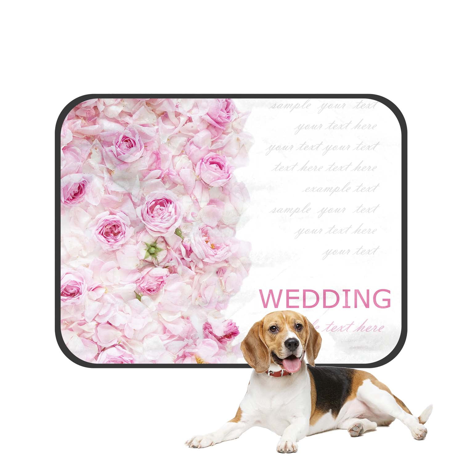 PKQWTM Wedding Tea Roses Pet Dog Cat Bed Pee Pads Mat Cushion Potty ...