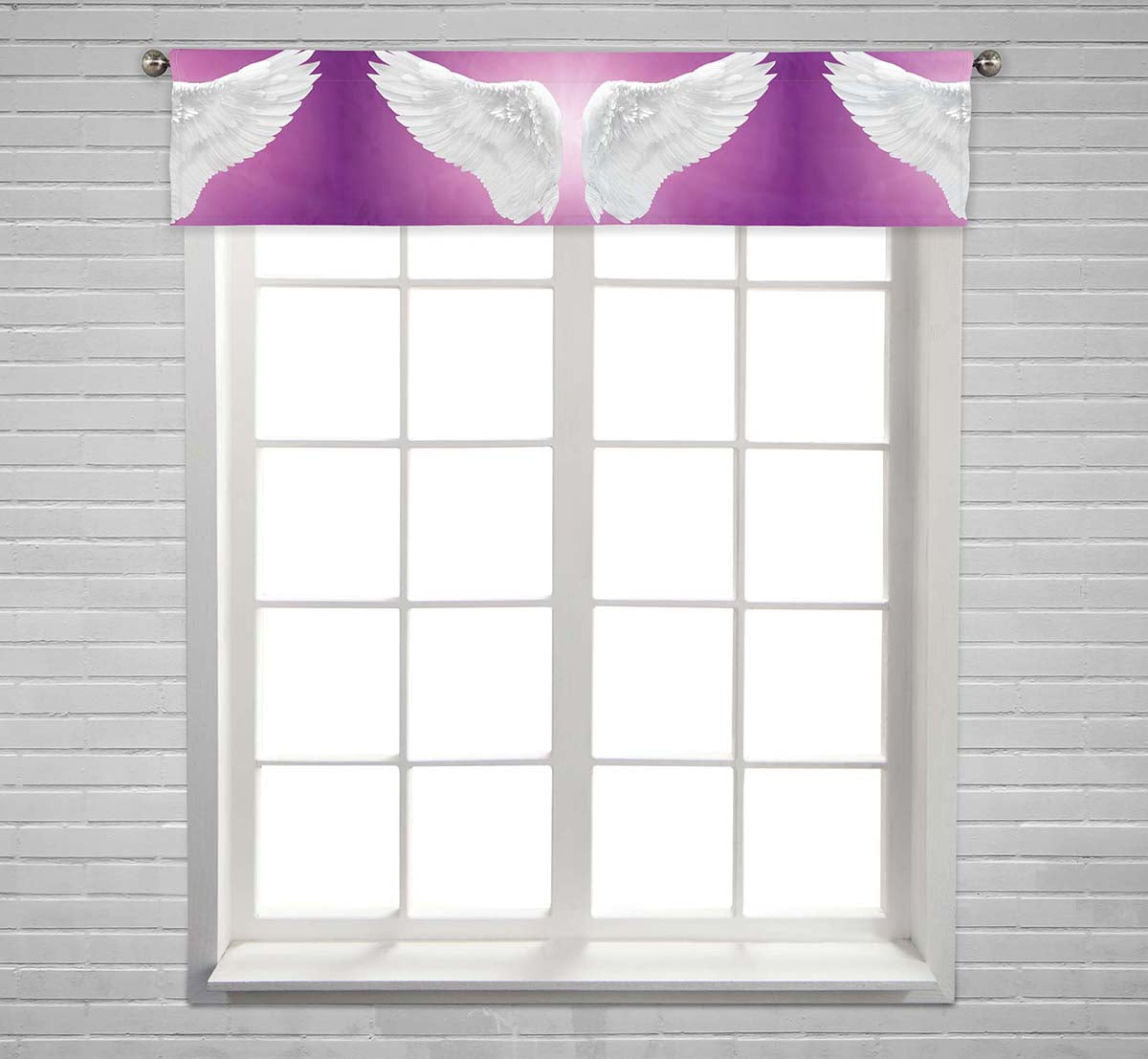 PKQWTM White Angel Wing Window Curtain Valance Rod Pocket 54x12 inch ...