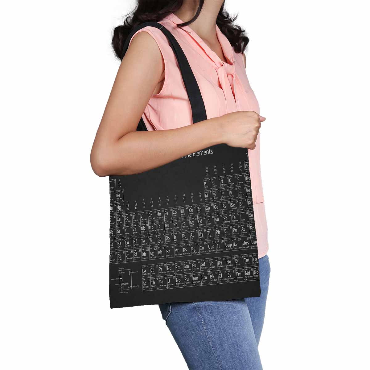 PKQWTM White Chemical Periodic Table Of Elements Canvas Shoulder Bags ...